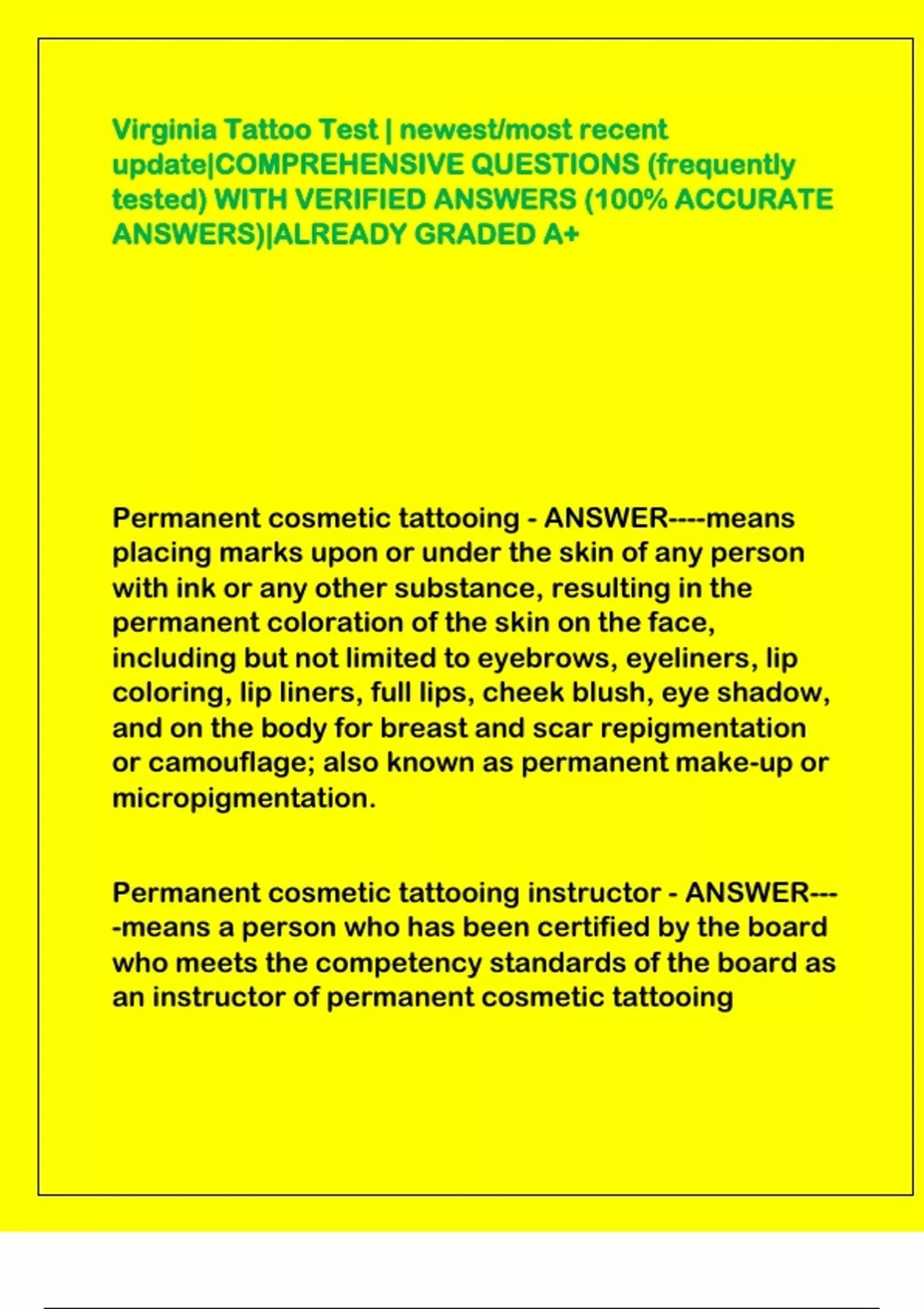 VWCC Dental Radiation Safety Unit 1,2,3 COmprehensive Quiz 2025 Update ...