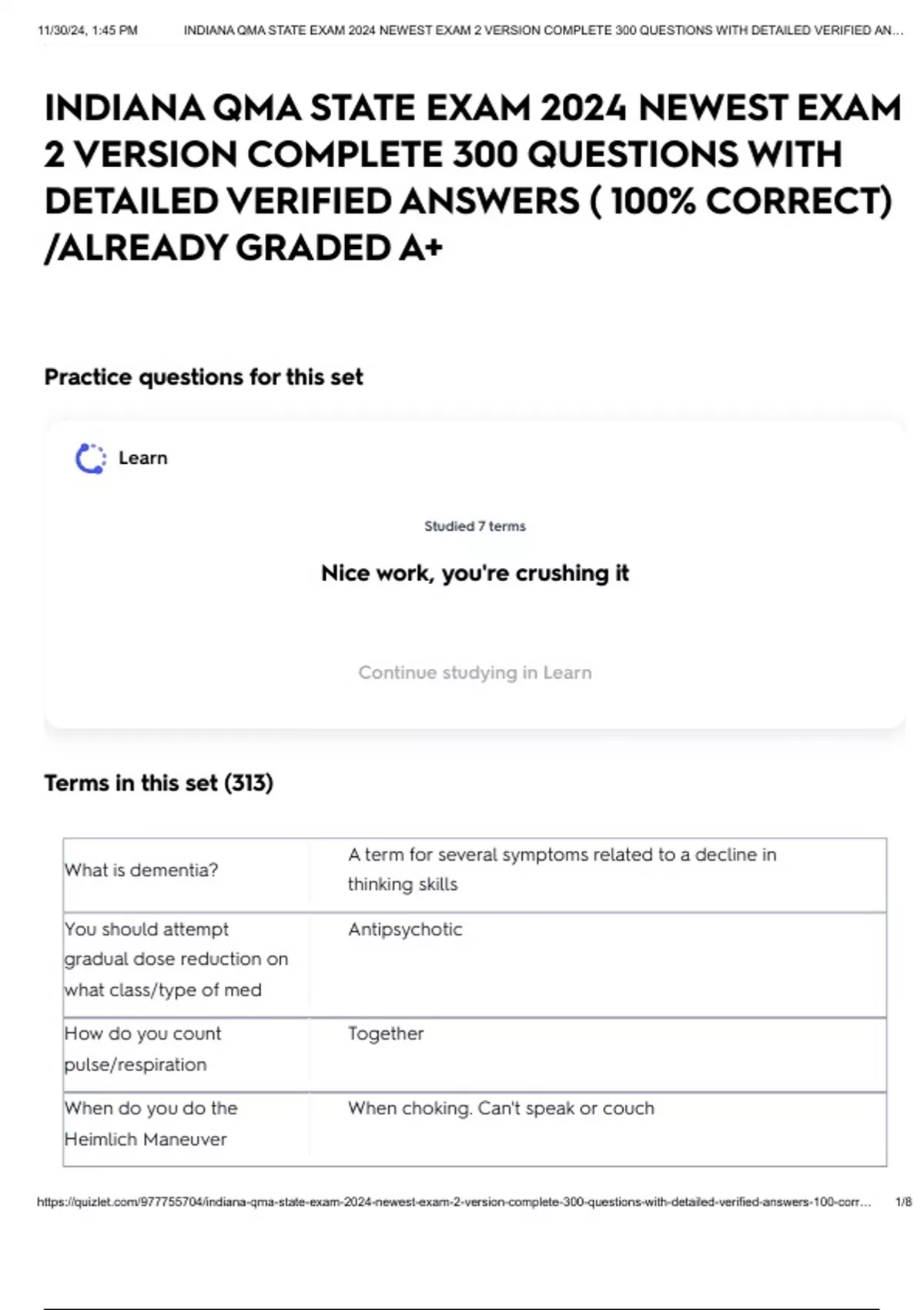 INDIANA QMA STATE EXAM 2024 NEWEST EXAM 2 VERSION COMPLETE 300 ...