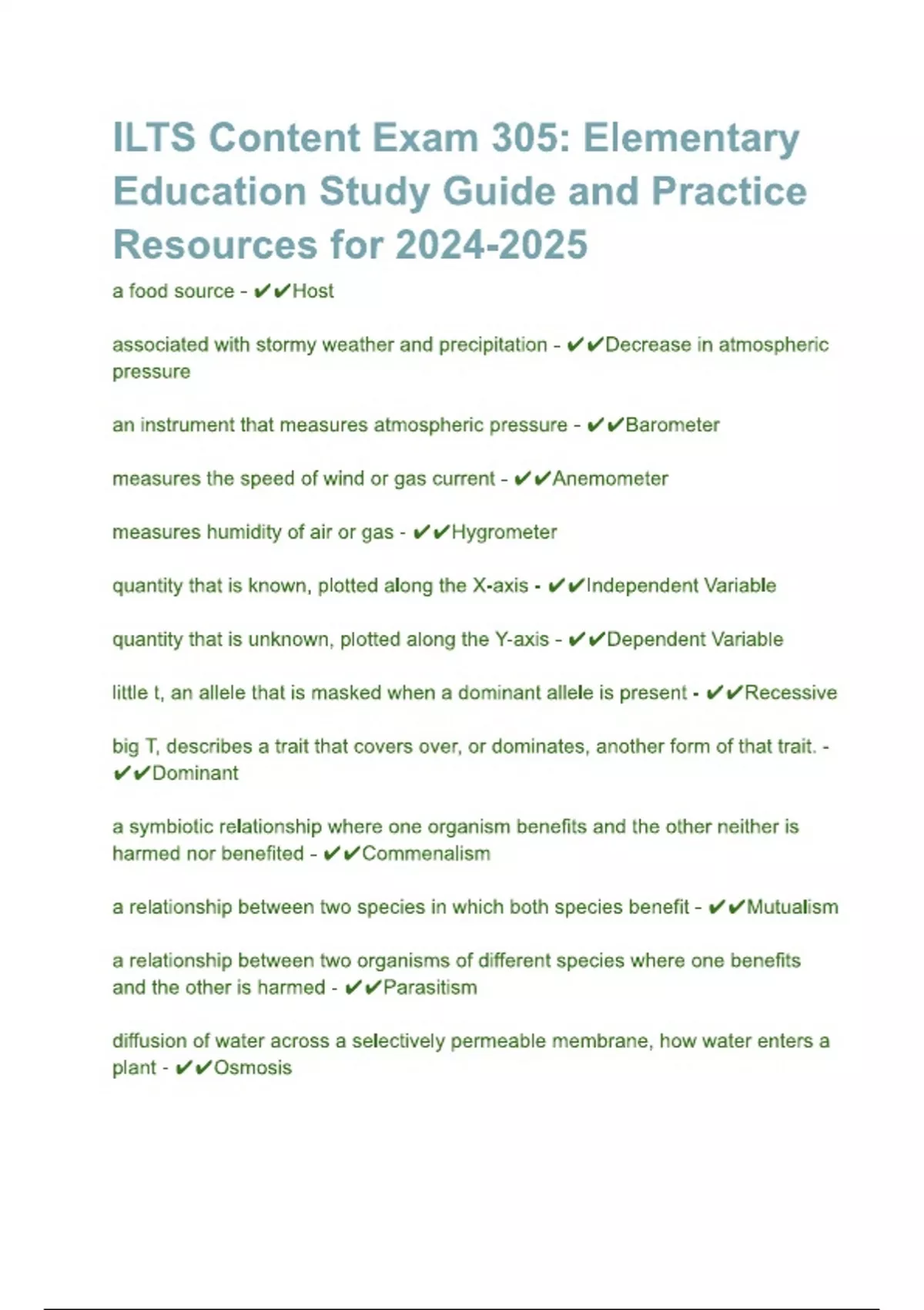 ILTS Content Exam 305 Elementary Education Study Guide and Practice ...