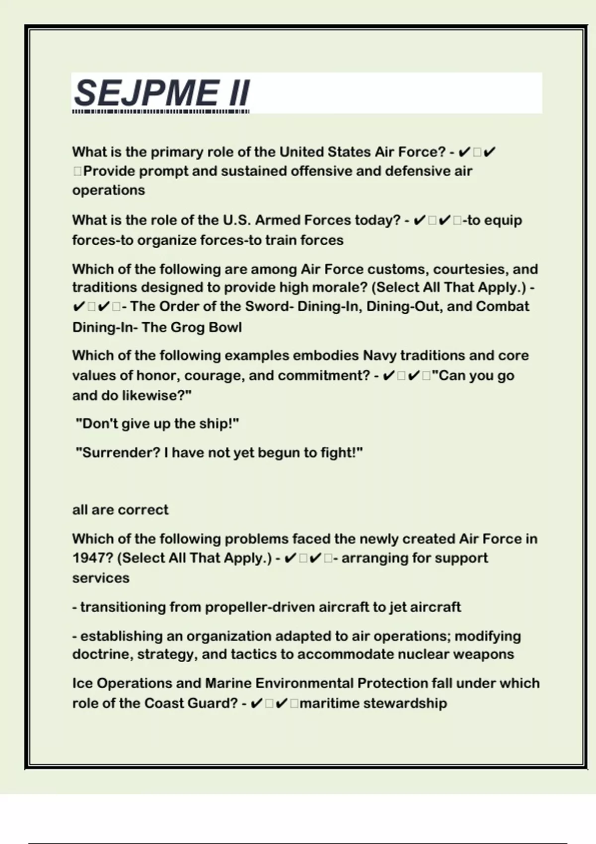 SEJPME II |51 Review Questions With Answers| "Ace the Test: A Journey ...