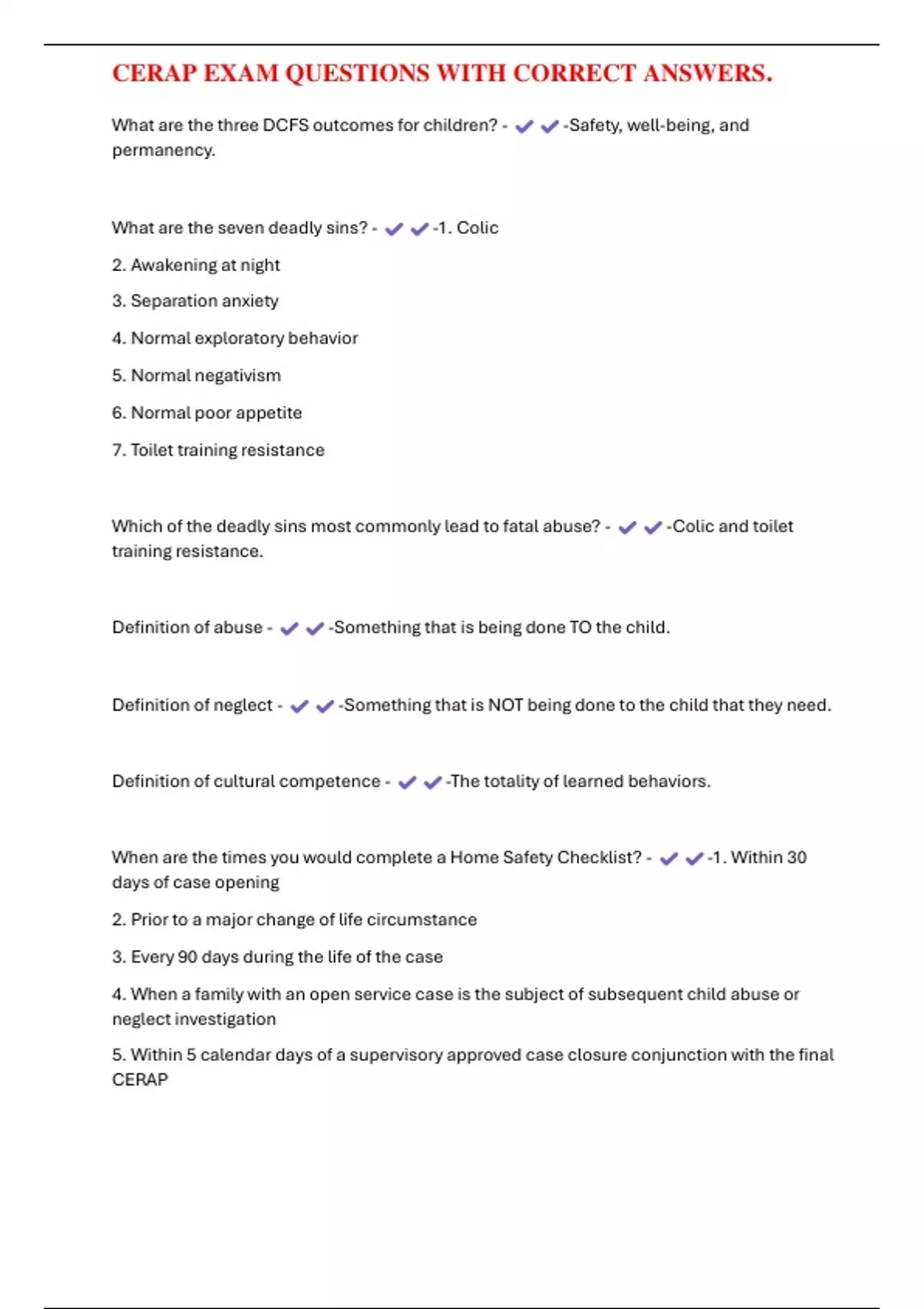 CERAP EXAM QUESTIONS WITH CORRECT ANSWERS - CERAP - Stuvia US