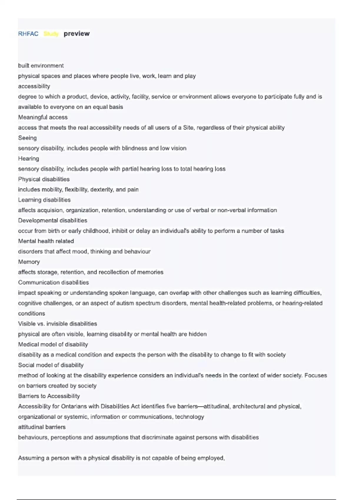 RHFAC Study preview Questions and Correct Answers (100% COMPLETE ...