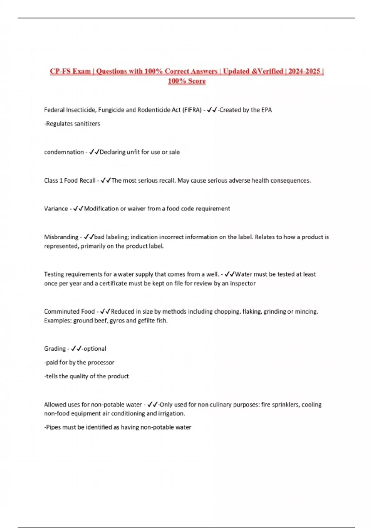 CP-FS Exam | Questions with 100% Correct Answers | Updated &Verified ...