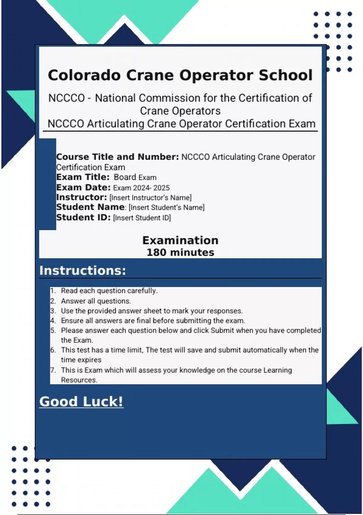 NCCCO - National Commission for the Certification of Crane Operators ...