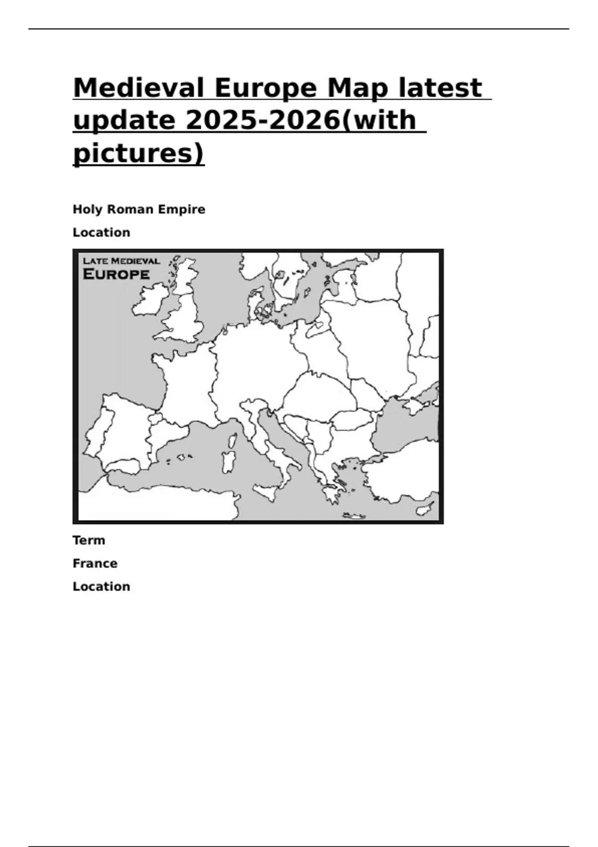 Medieval Europe Map latest update (with pictures). - Medieval Europe ...