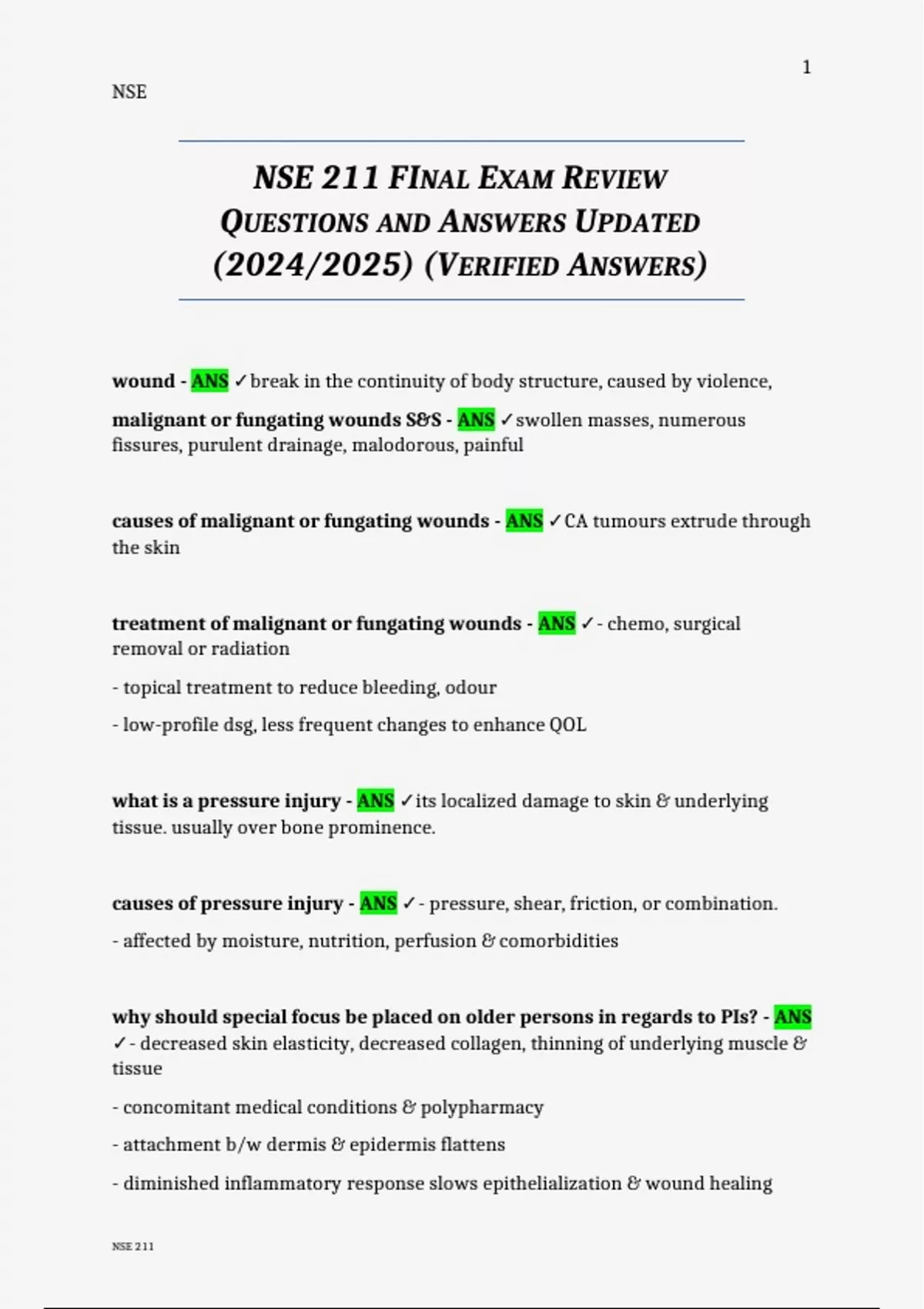 NSE 211 FINAL EXAM REVIEW QUESTIONS AND ANSWERS UPDATED (2024/2025) (VERIFIED ANSWERS) - NSE 211 ...