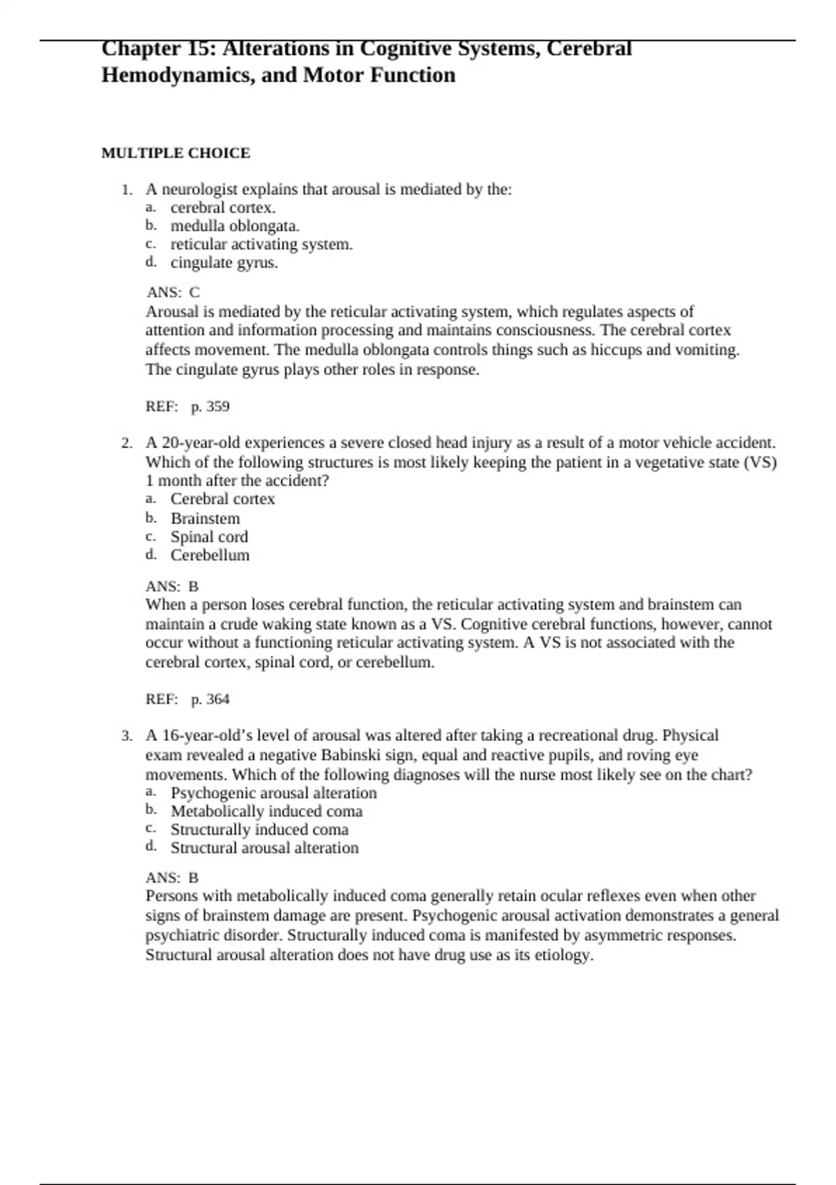 Chapter 15 Alterations in Cognitive Systems, Cerebral Hemodynamics, and ...