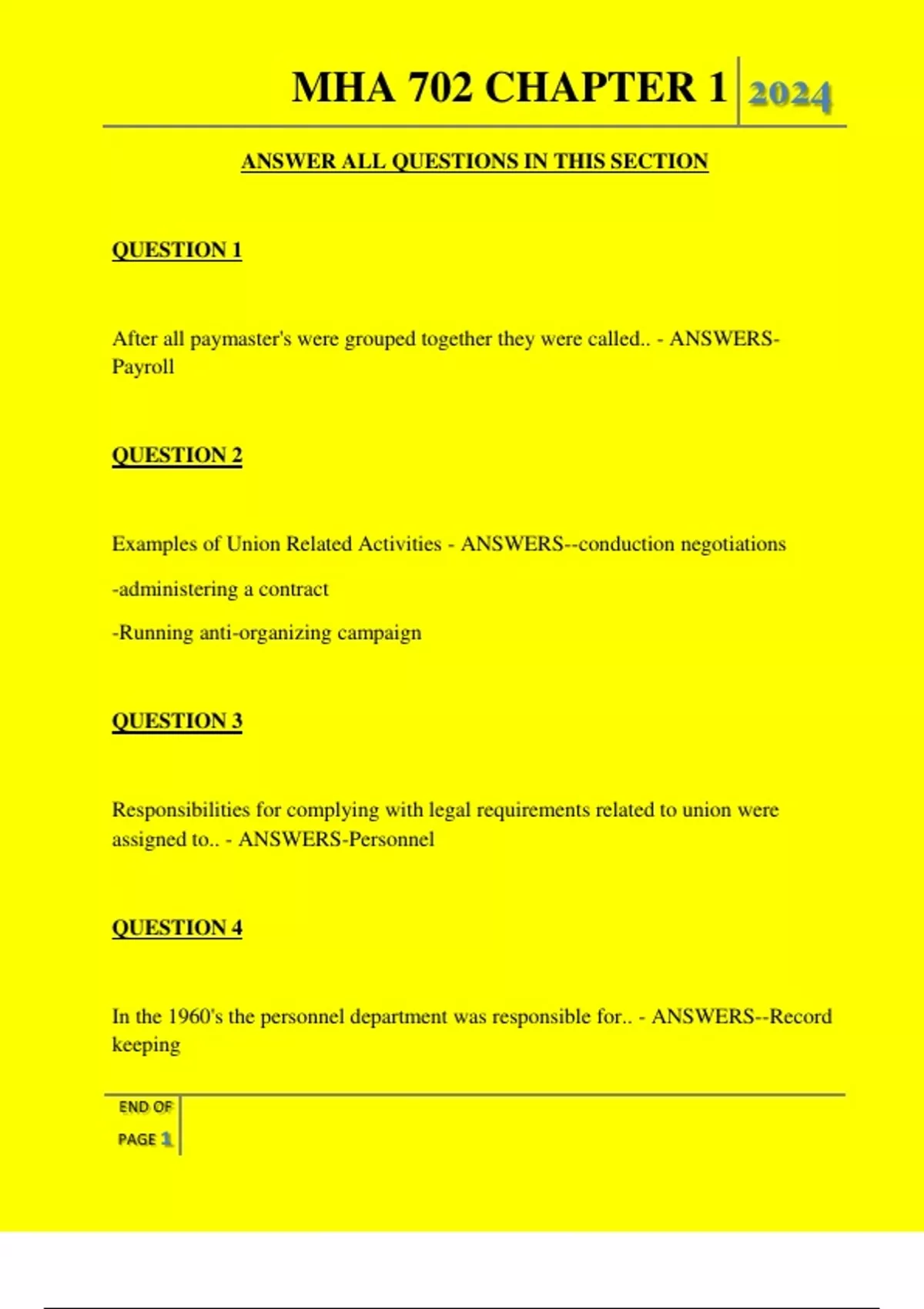 MHA 702 CHAPTER 1 QUESTIONS AND ANSWERS 2024 - MHA 702 CHAPTER 1 ...
