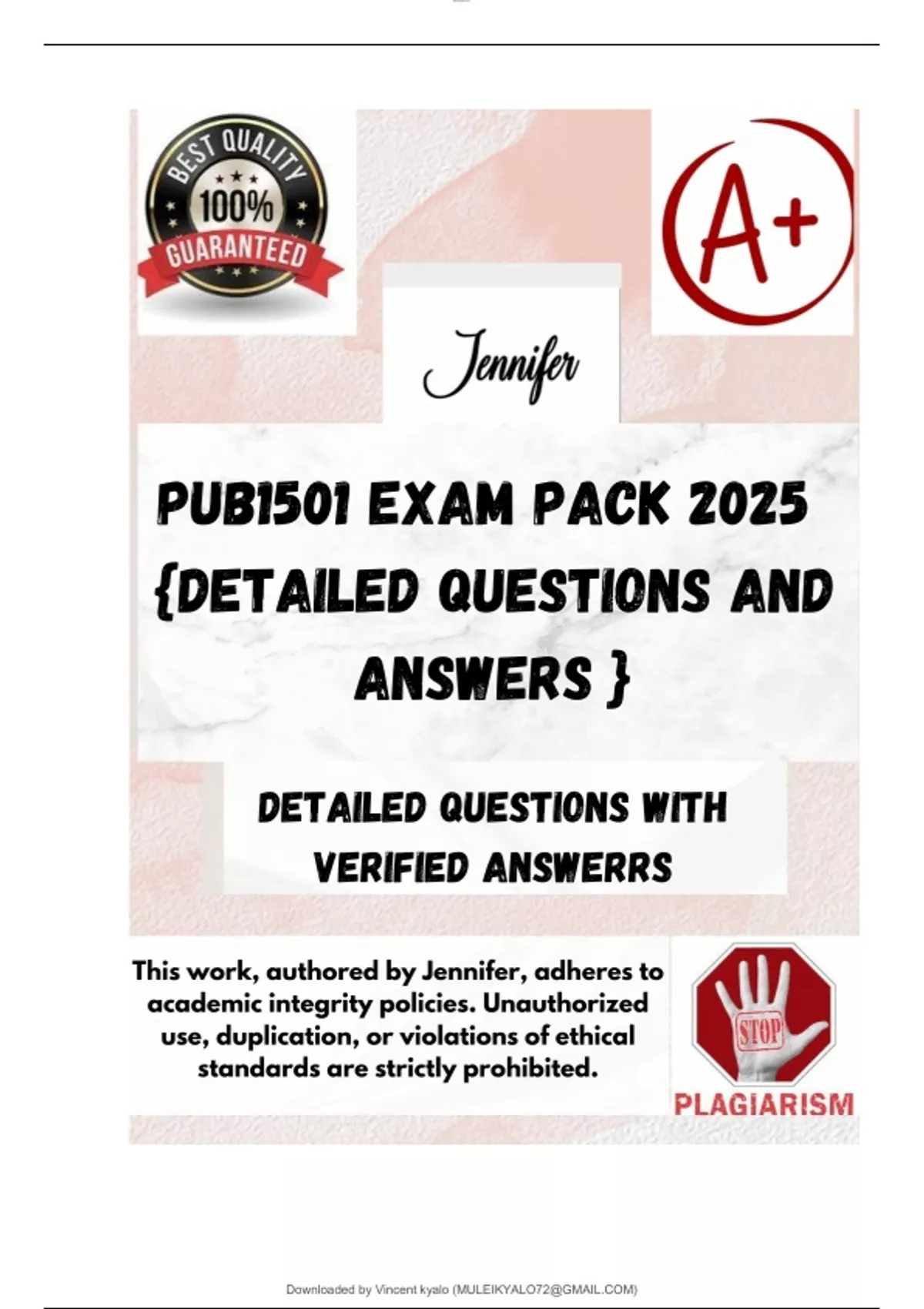 PUB1501 EXAM PACK 2025 {DETAILED QUESTIONS AND ANSWERS } - The Nature ...
