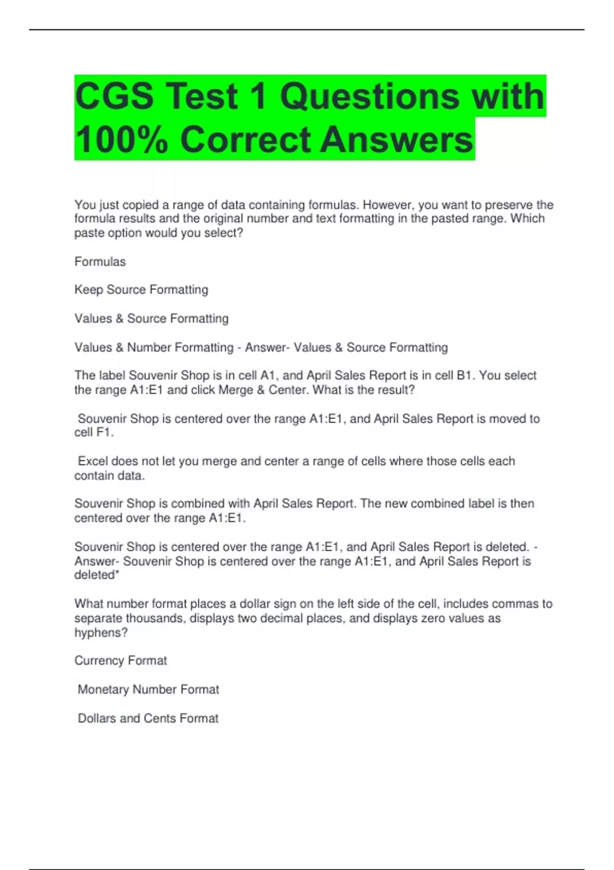 Bundle For CGS Exam Questions with 100% Correct Answers 2024 Latest ...