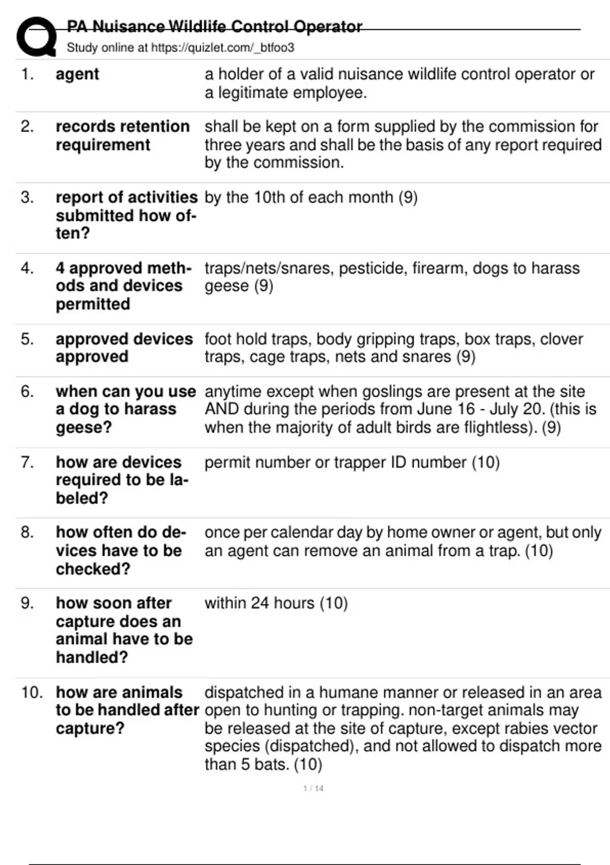NUISANCE WILDLIFE CONTROL OPERATOR EXAM QUESTIONS WITH 100% SOLVED ...