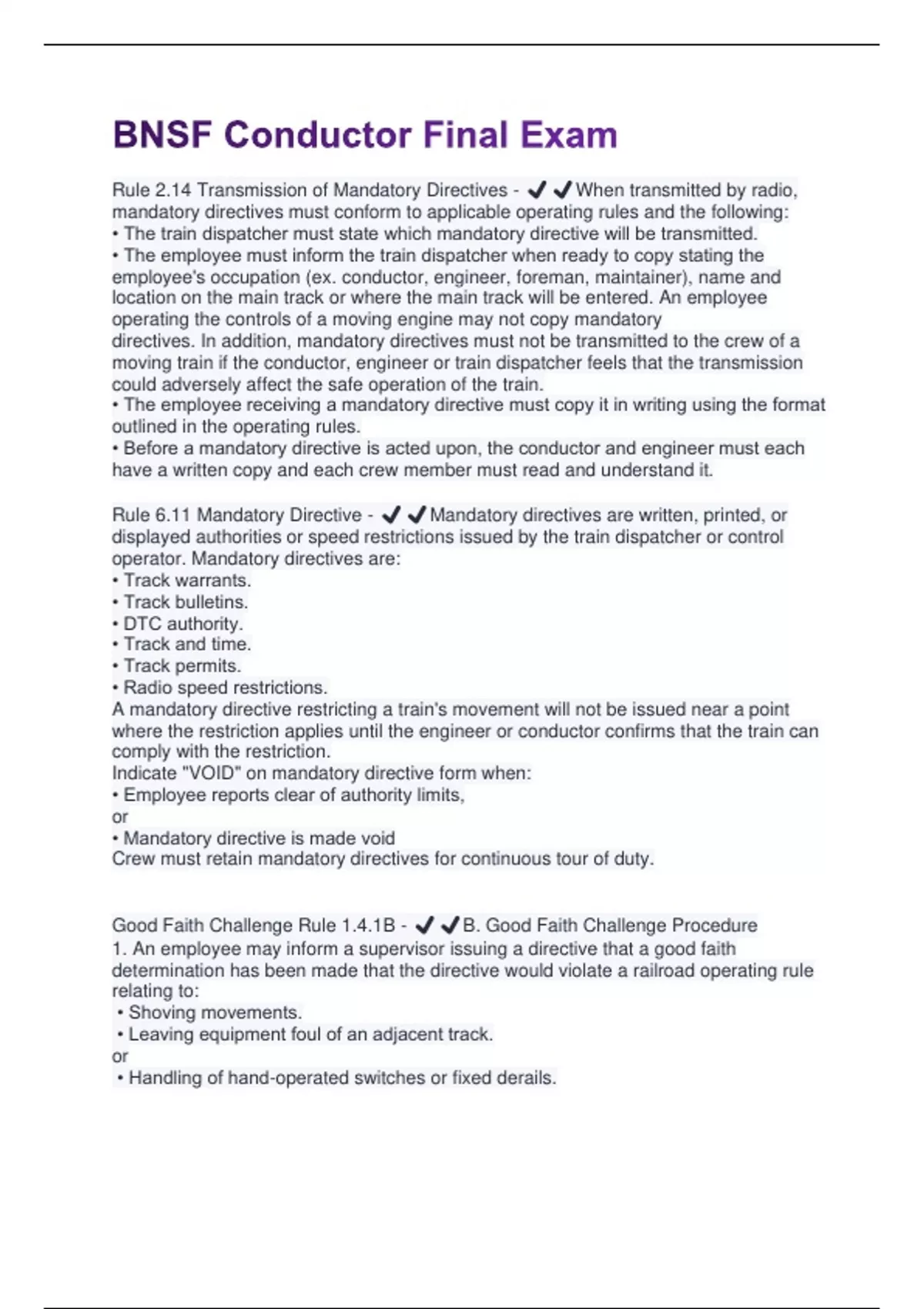 BNSF Conductor Final Exam Questions And Answers 2025 - BNSF Conductor ...