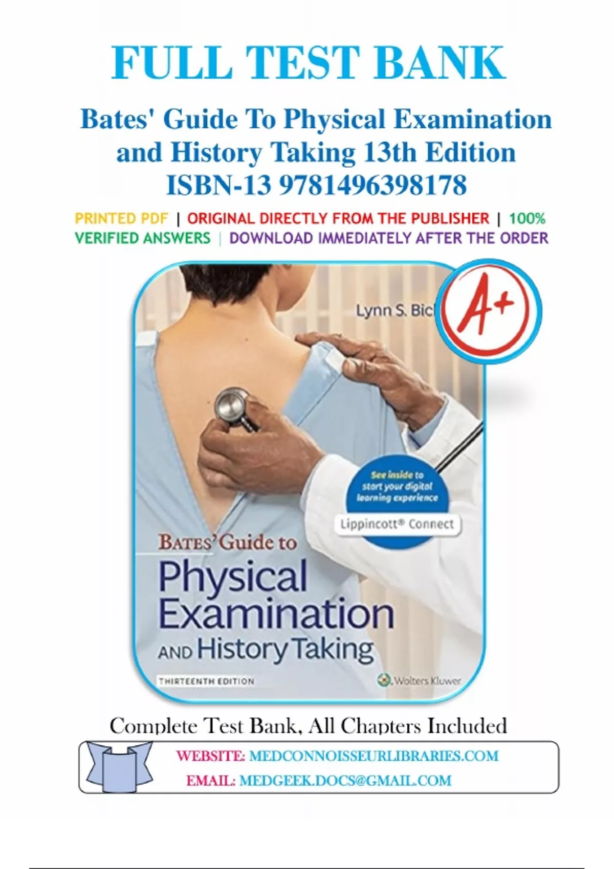 Test Bank for Bates’ Guide To Physical Examination and History Taking ...