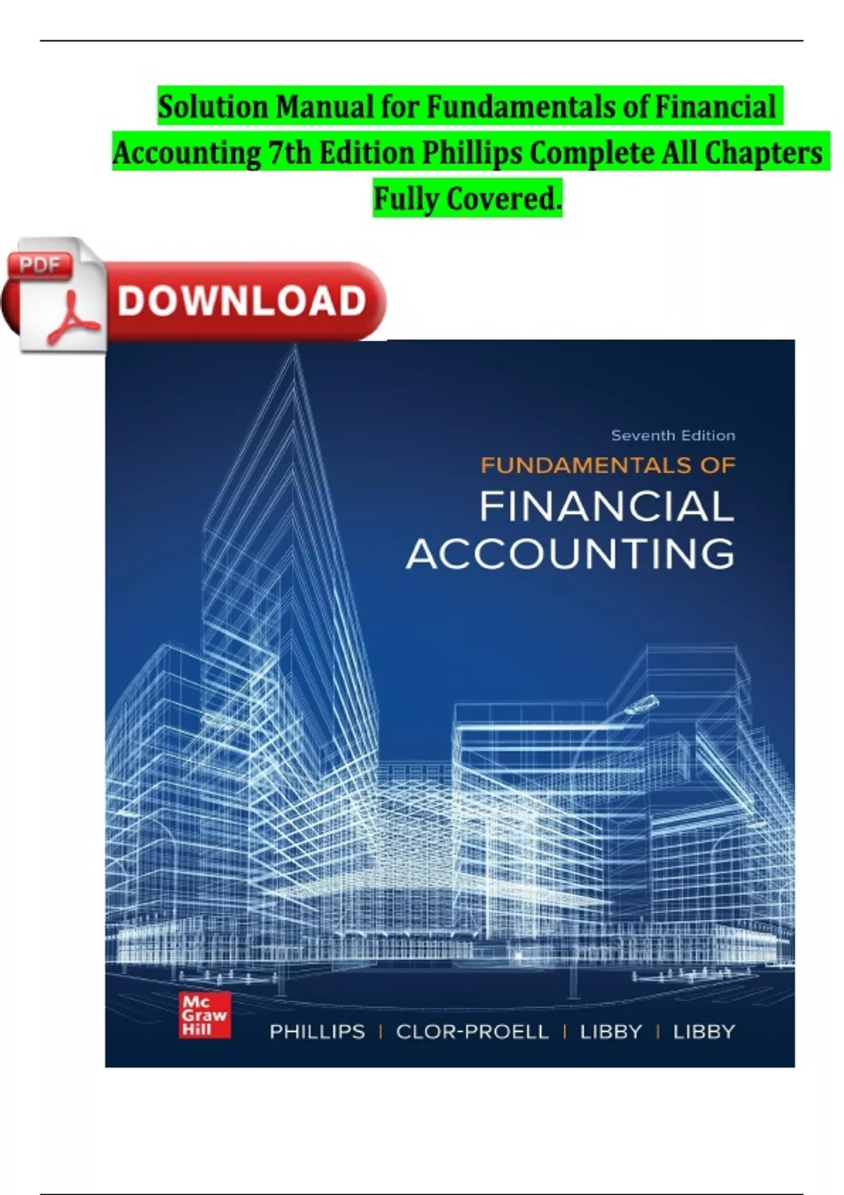 Solution Manual For Fundamentals of Financial Accounting 7th Edition Phillips All Chapters Fully ...