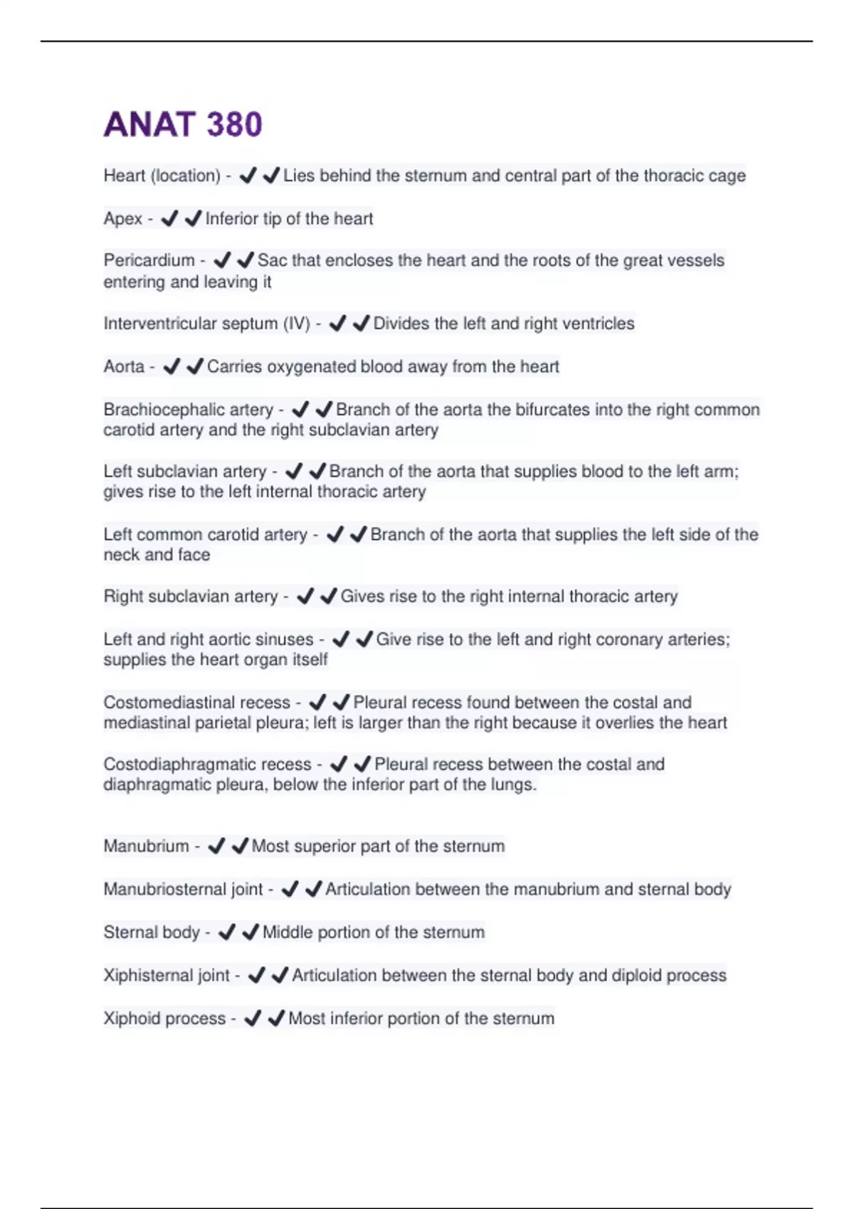 ANAT 380 QUESTIONS & ANSWERS 100 % CORRECT - ANAT 380 - Stuvia US