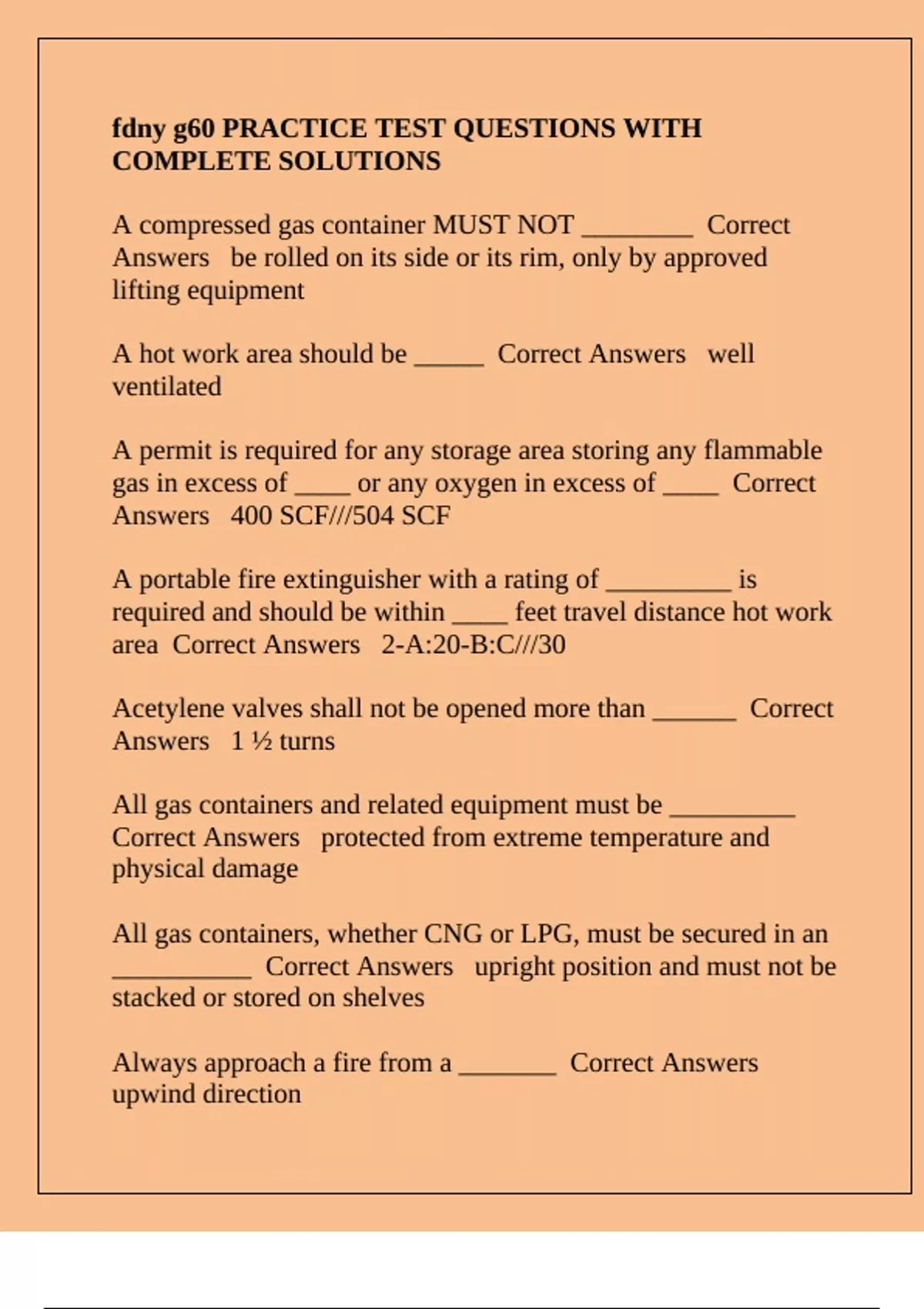 fdny g60 PRACTICE TEST QUESTIONS WITH COMPLETE SOLUTIONS - Fdny g60 ...