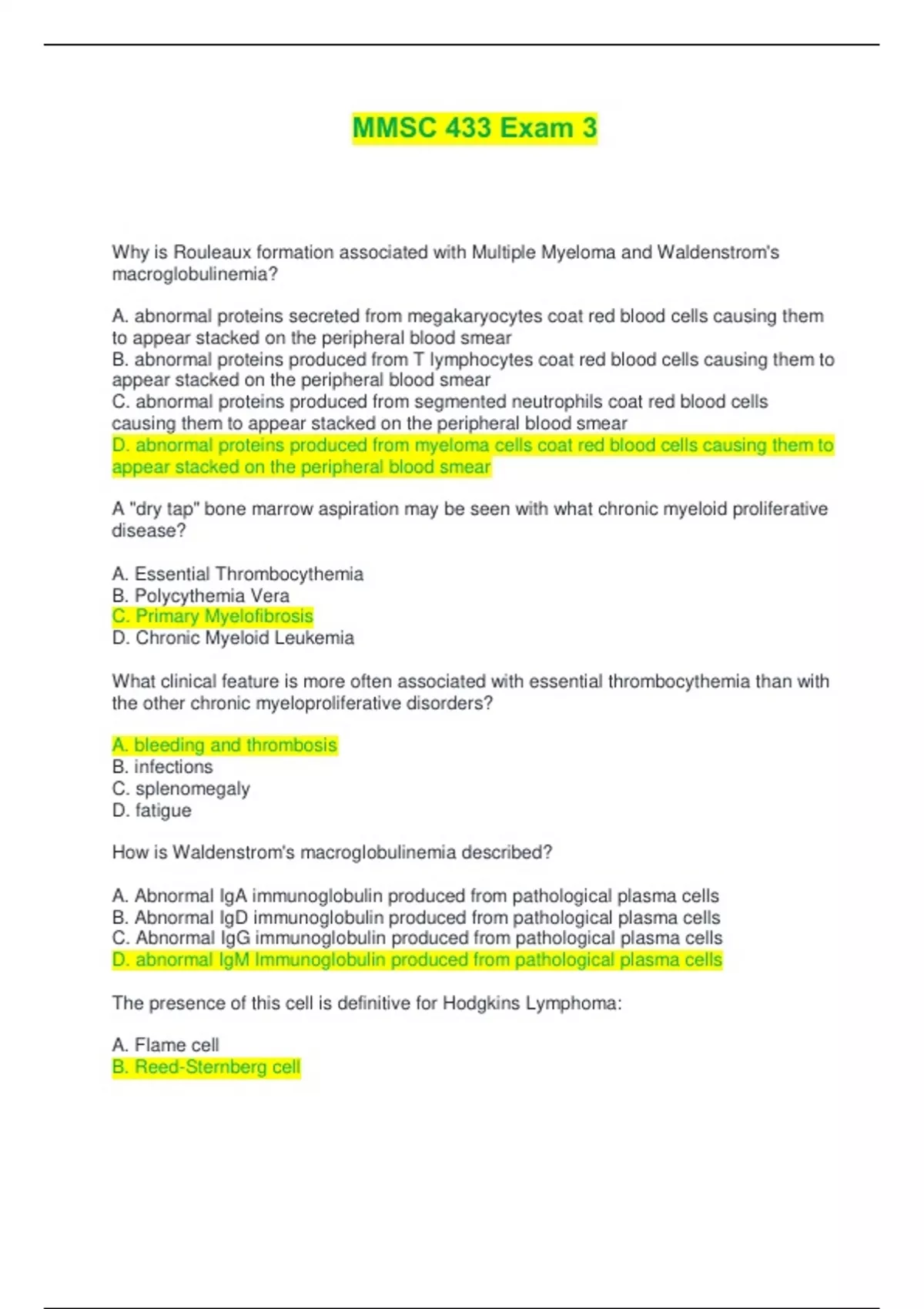 MMSC 433 Exam 3 | Questions with complete solutions - MMSC 433 - Stuvia US