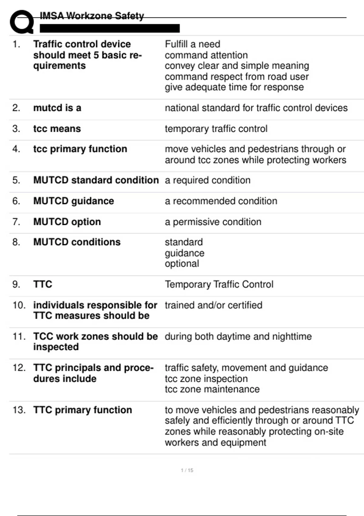IMSA Workzone Safety|2024 UPDATE |ACTUAL EXAM QUESTIONS AND VERIFIED ...