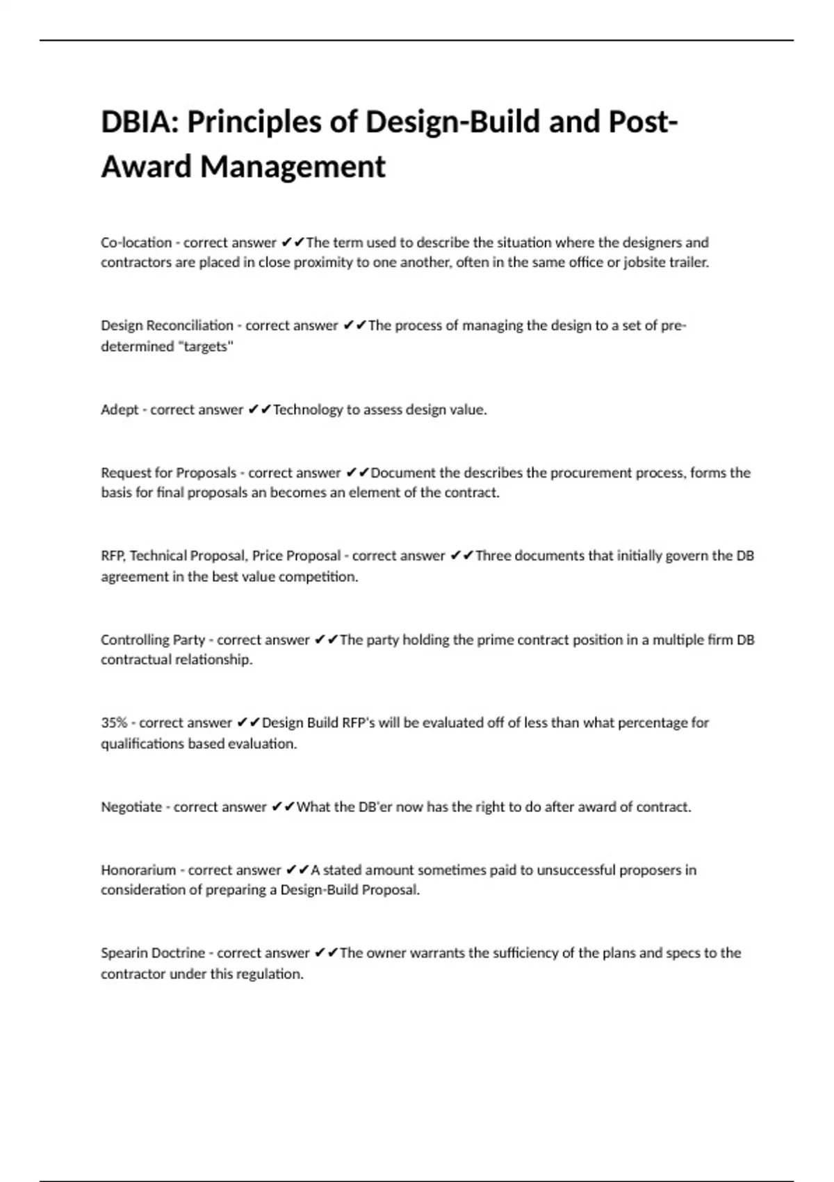 DBIA: Principles of Design-Build and Post-Award Management - DBIA ...