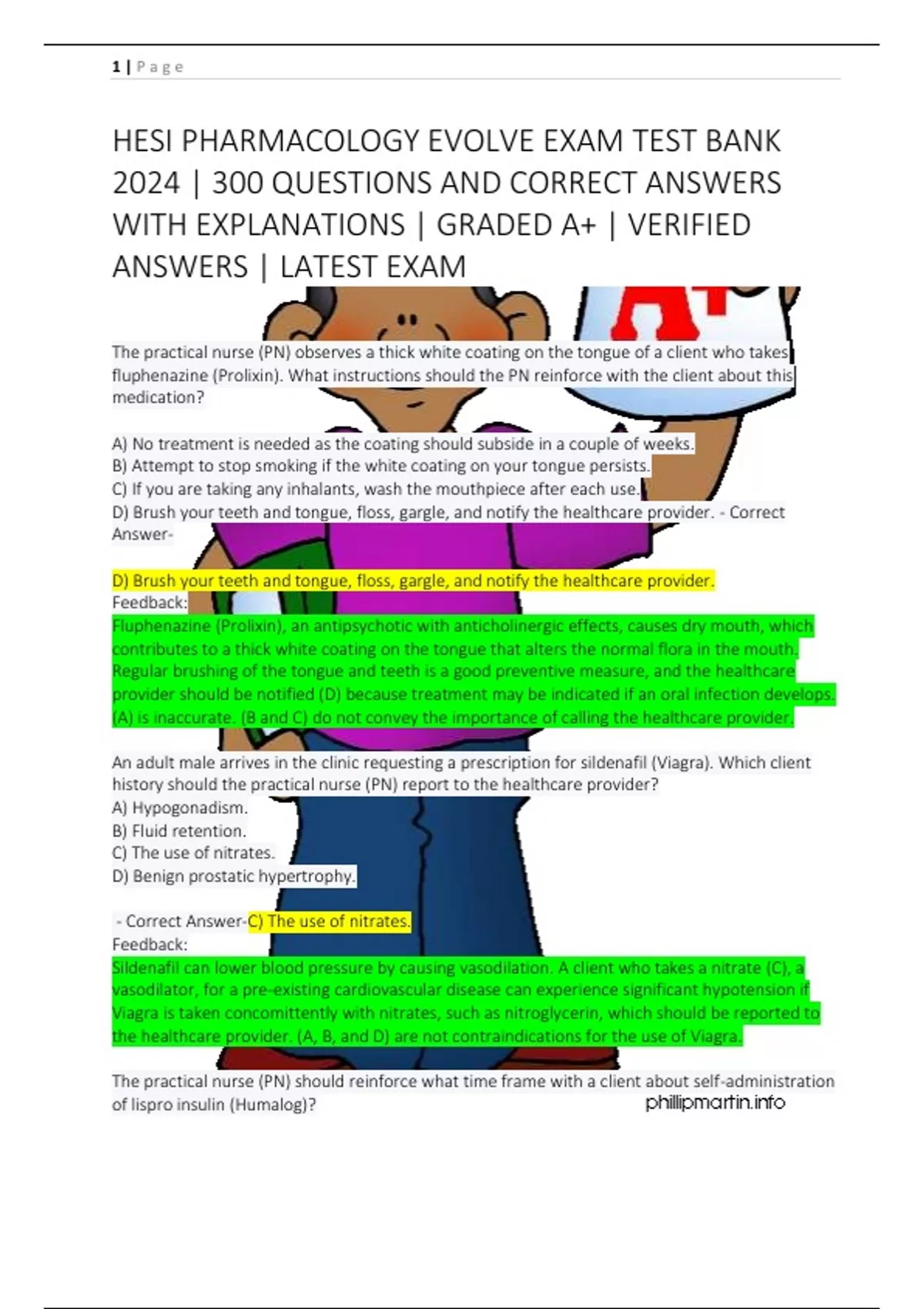 HESI PHARMACOLOGY EVOLVE EXAM TEST BANK 2024 | 300 QUESTIONS AND ...