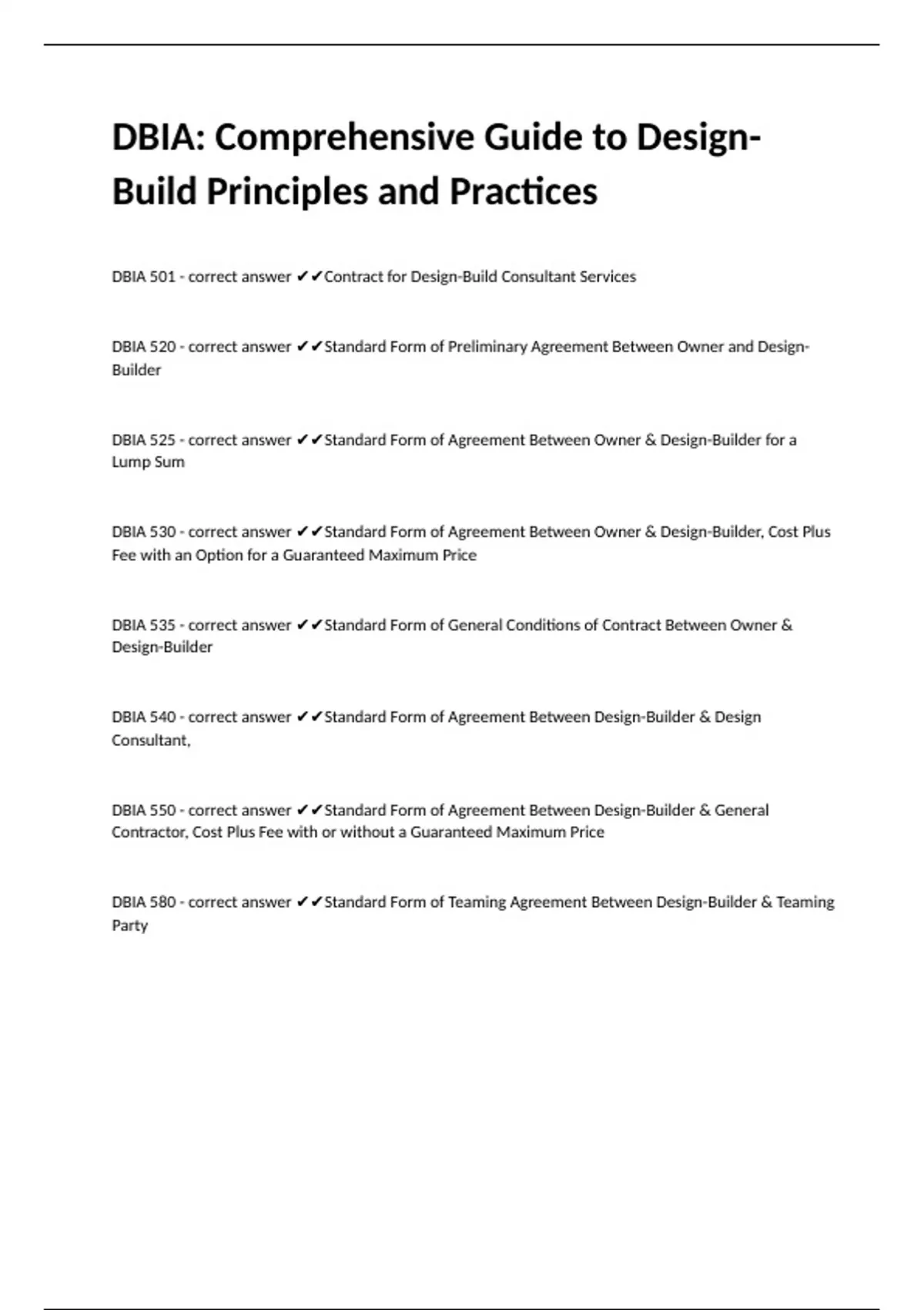 DBIA: Comprehensive Guide to Design-Build Principles and Practices ...