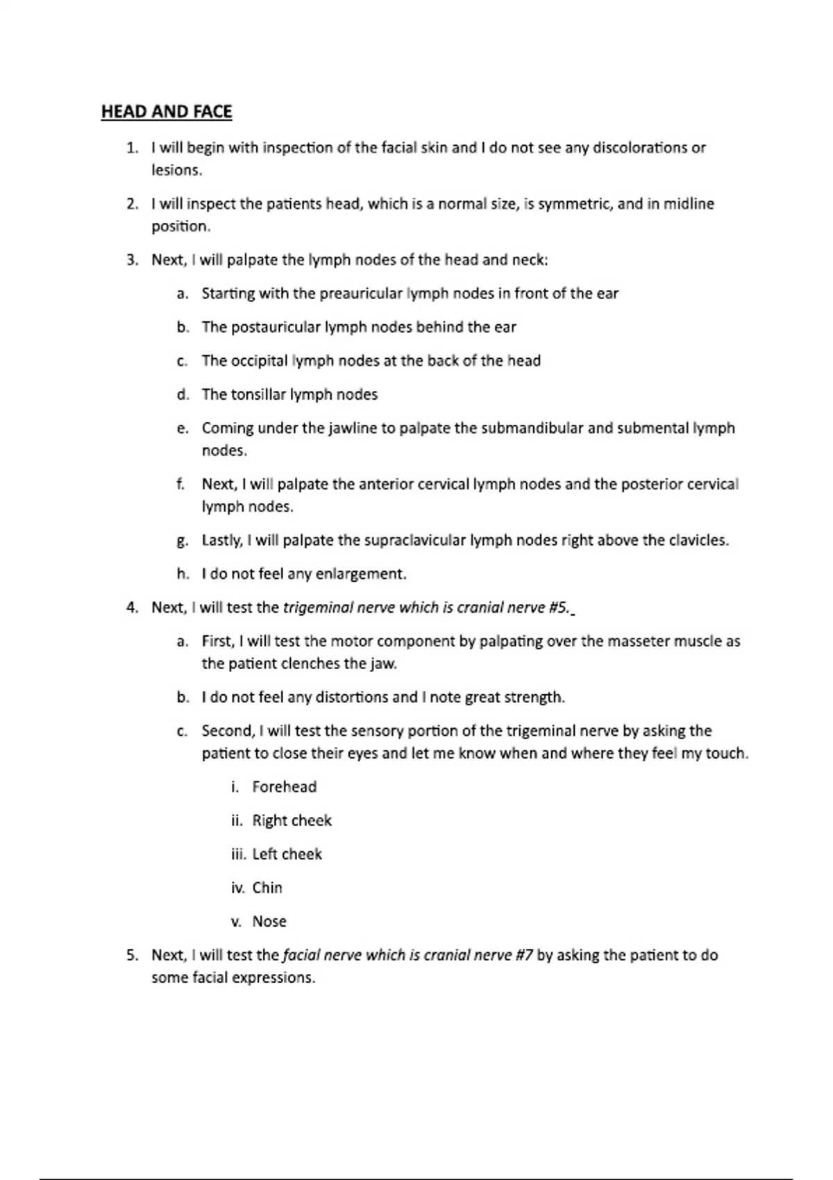 HEAD AND FACE physical exam_Questions and Correct Answers (100% ...