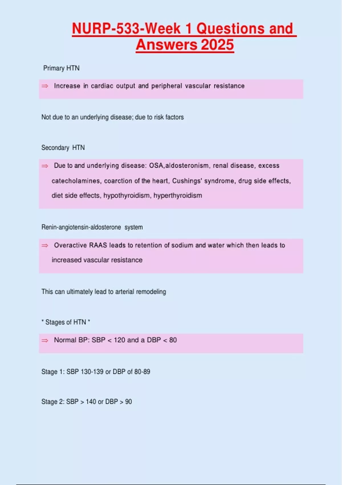 NURP-533-Week 1 Questions and Answers 2025 - NURP-533 - Stuvia US