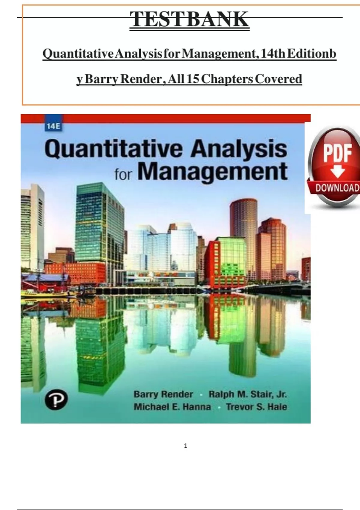 Test bank with solution manual for quantitative analysis for management ...
