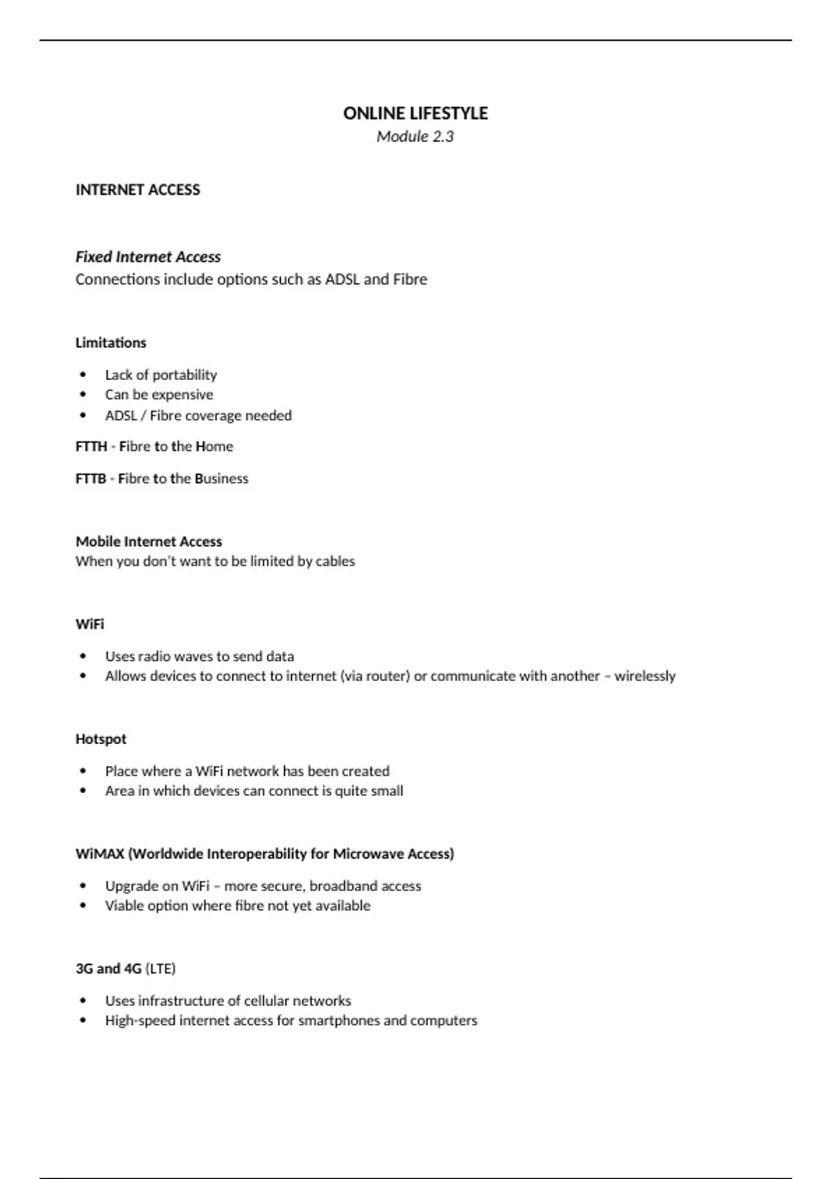 Grade 11 CAT - Online Lifestyle - Summary - Computer Applications ...