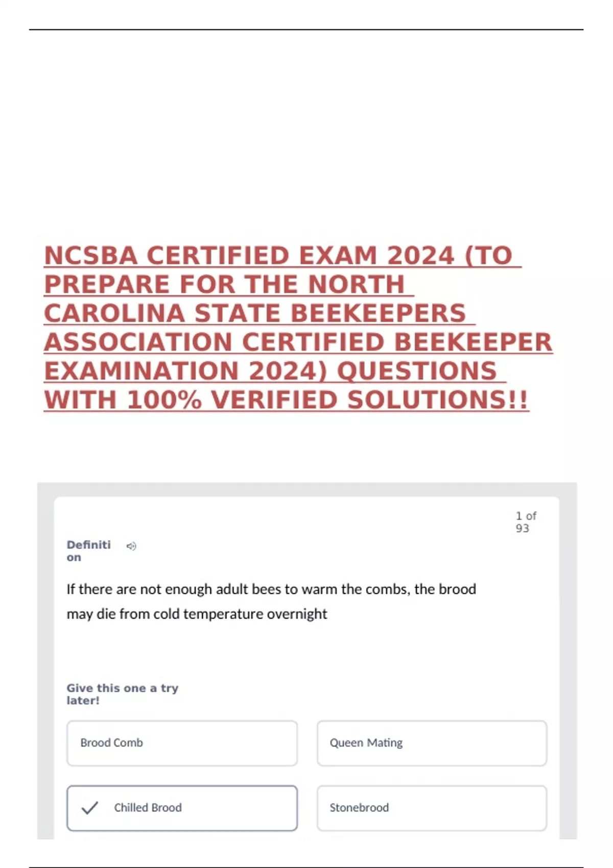 NCSBA CERTIFIED EXAM 2024 (TO PREPARE FOR THE NORTH CAROLINA STATE ...