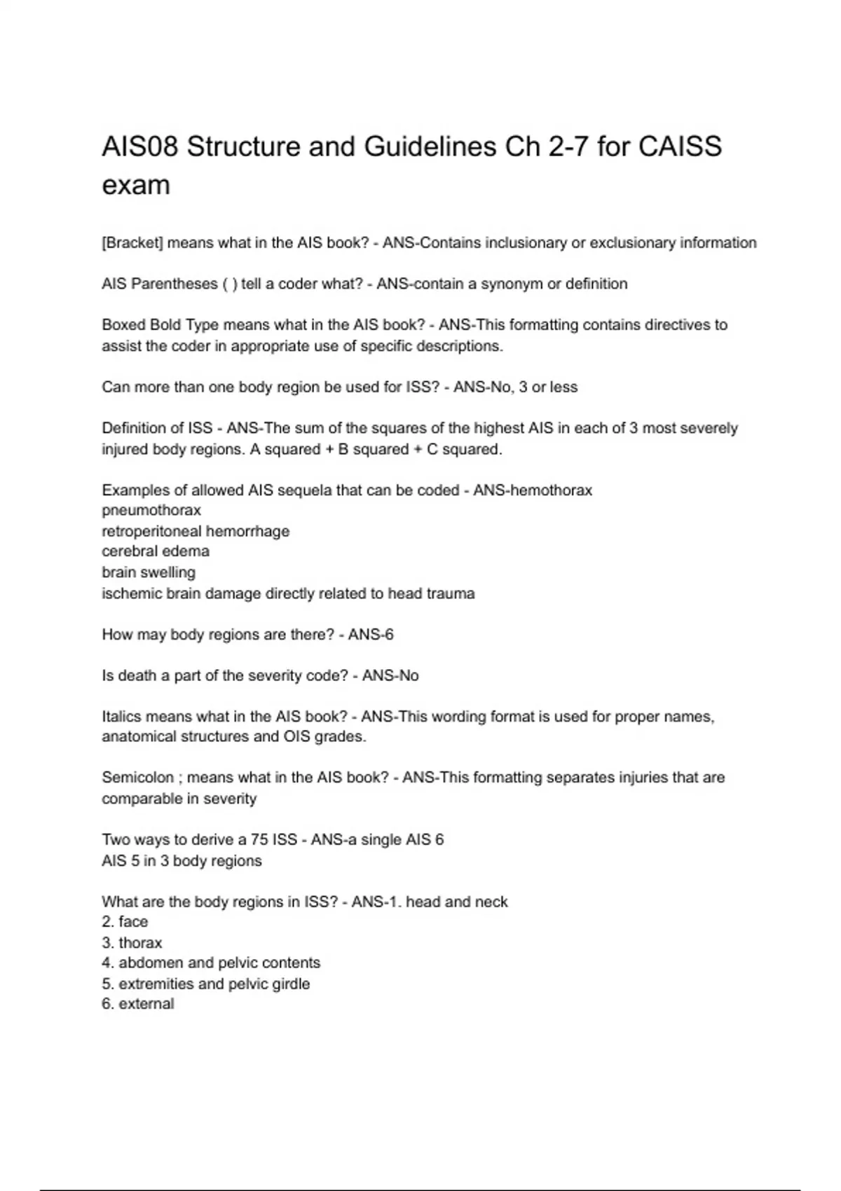 AIS08 Structure and Guidelines Ch 2-7 for CAISS exam ( 2024/ 2025 ...