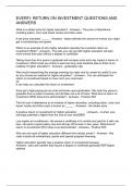 EVERFI RETURN ON INVESTMENT QUESTIONS AND ANSWERS - EVERFI - Stuvia US