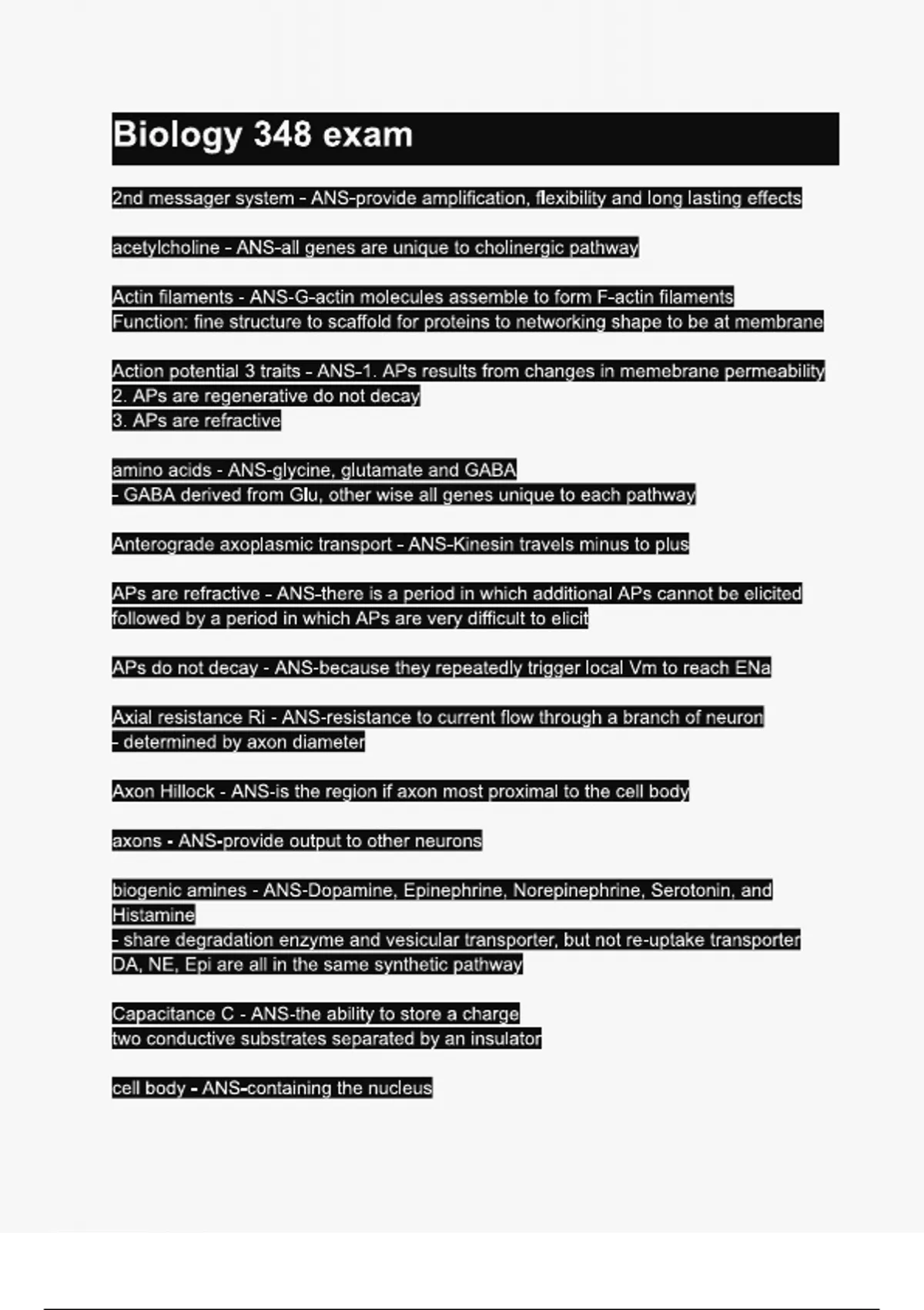 Biology 348 exam ( 2024/ 2025) Questions and Answers |100% Verified ...