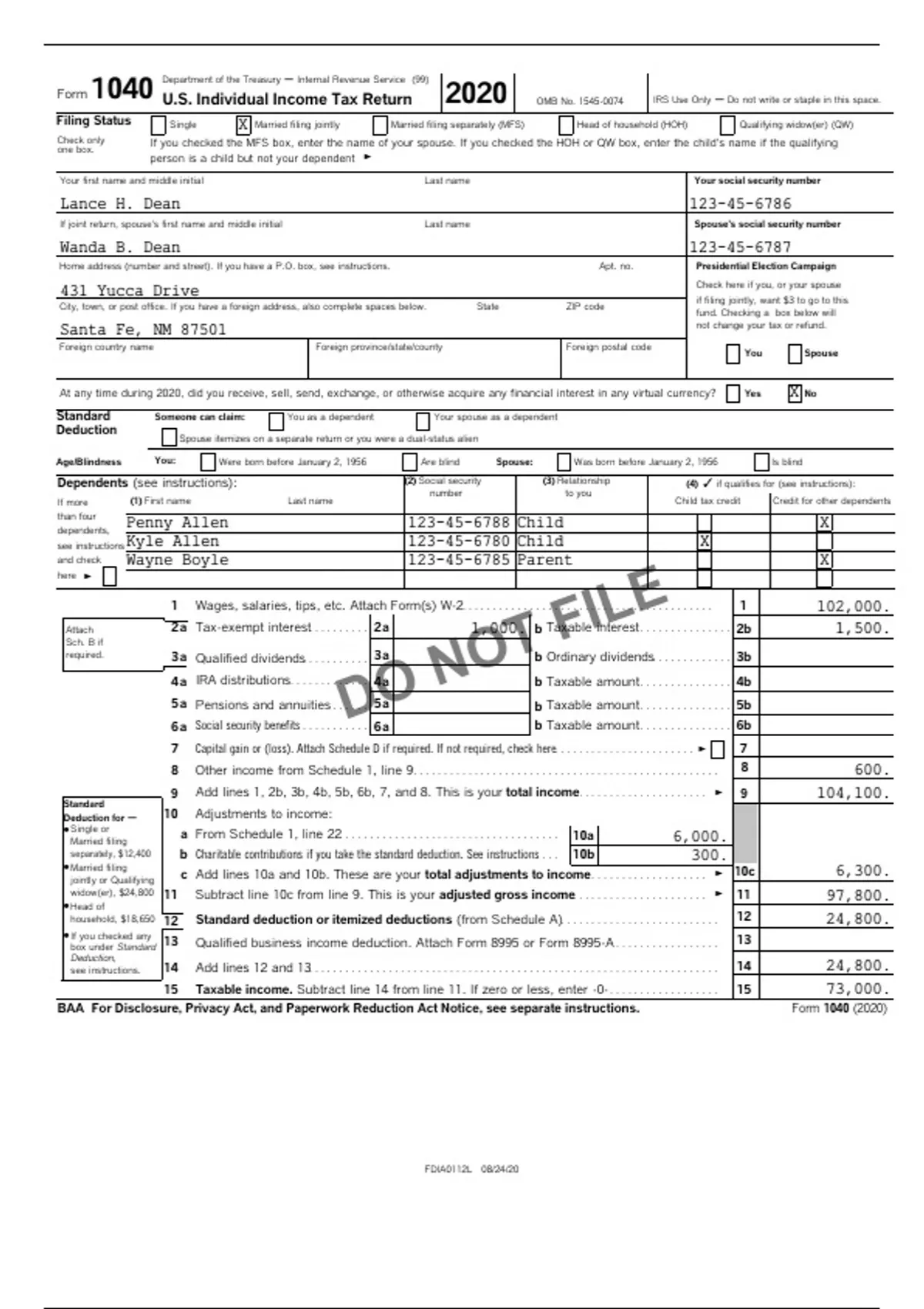 Tax Forms V1 South-Western Federal Taxation 2022 Individual Income ...