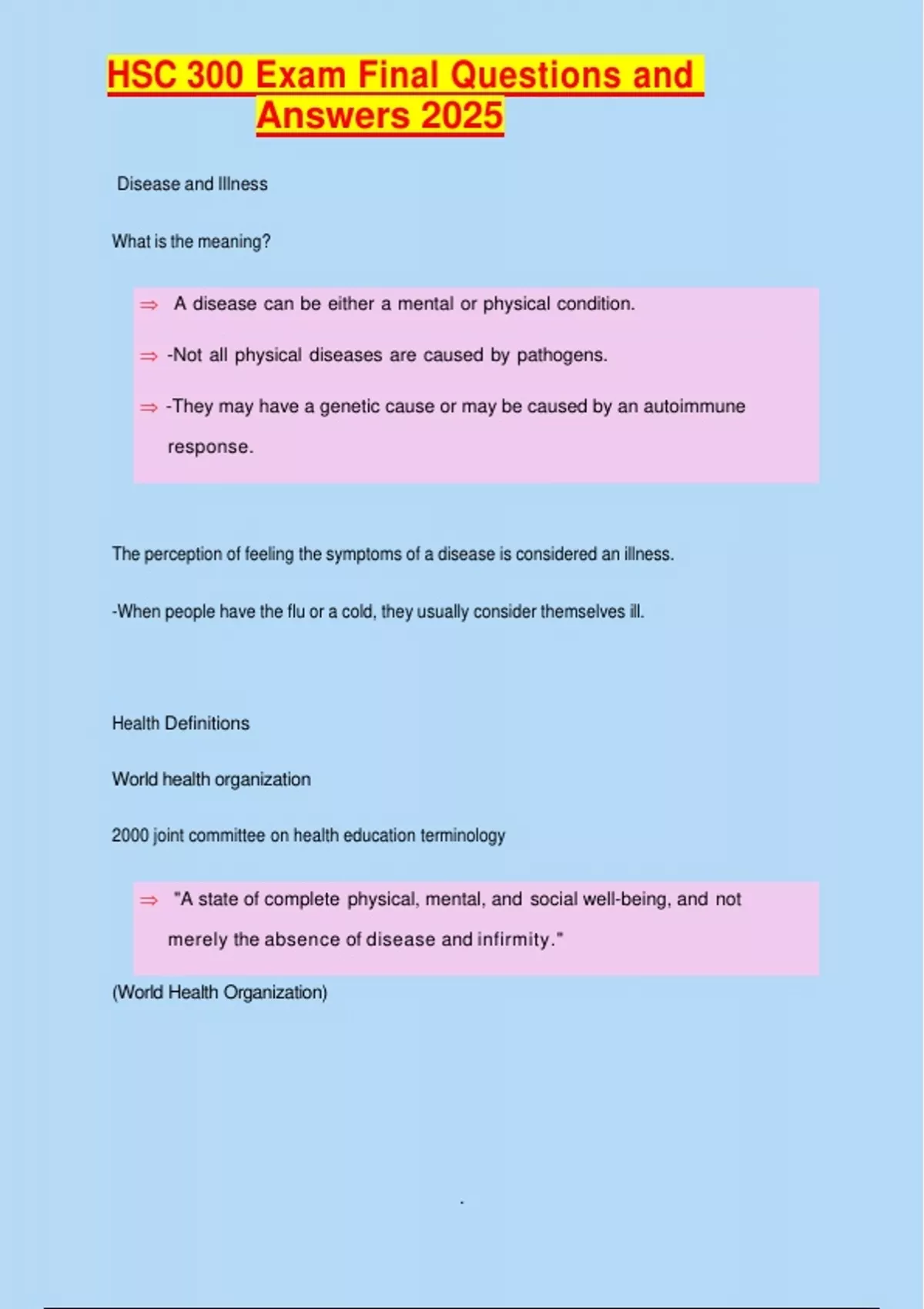 HSC 300 Exam Final Questions and Answers 2025 - HSC 300 - Stuvia US