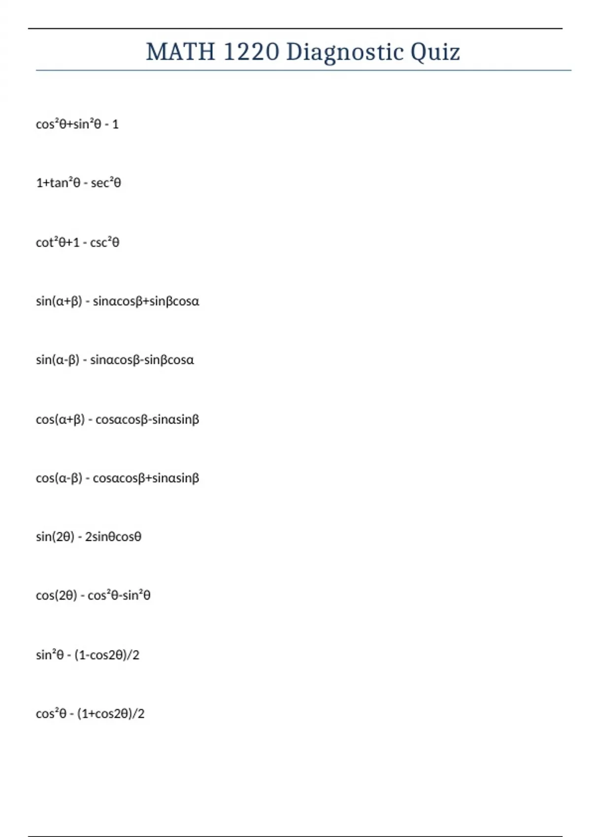 Math 1220 With Complete Solutions (2025)!! - Stuvia US