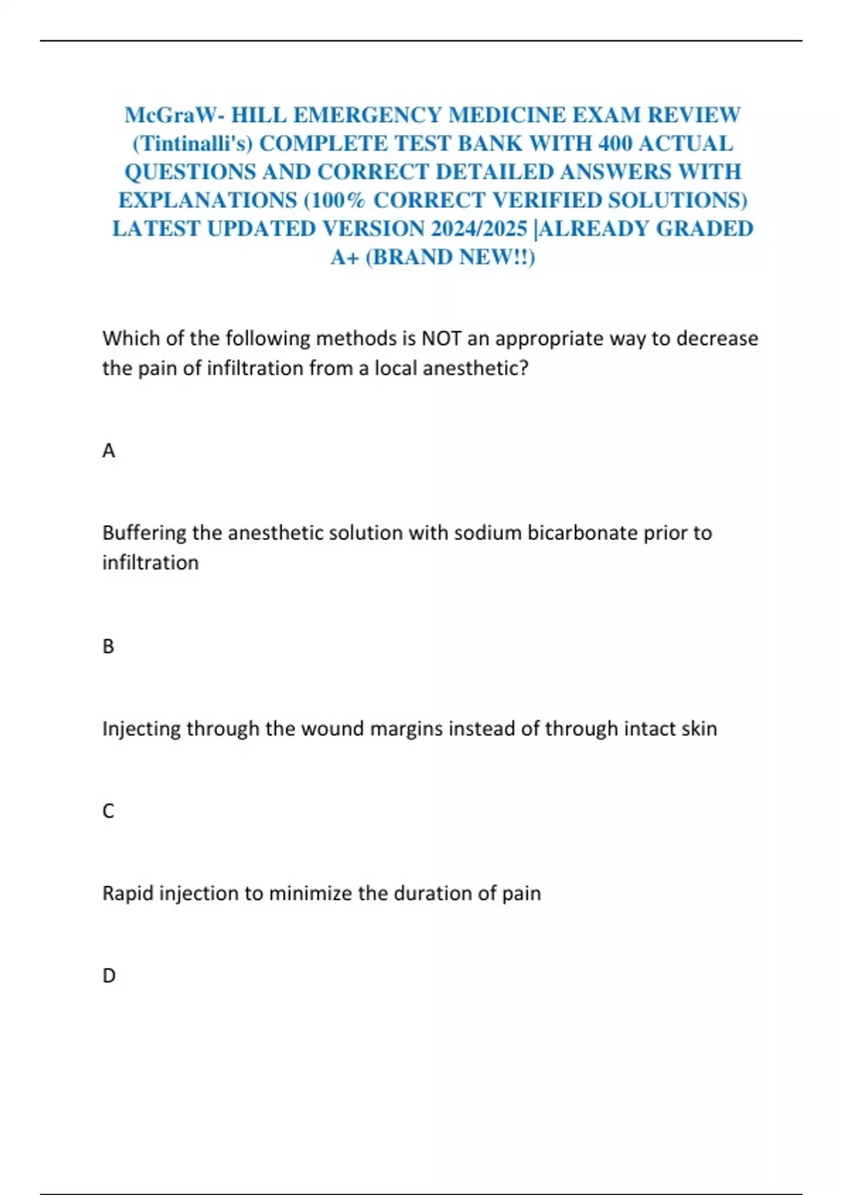 McGraW- HILL EMERGENCY MEDICINE EXAM REVIEW (Tintinalli's) COMPLETE ...