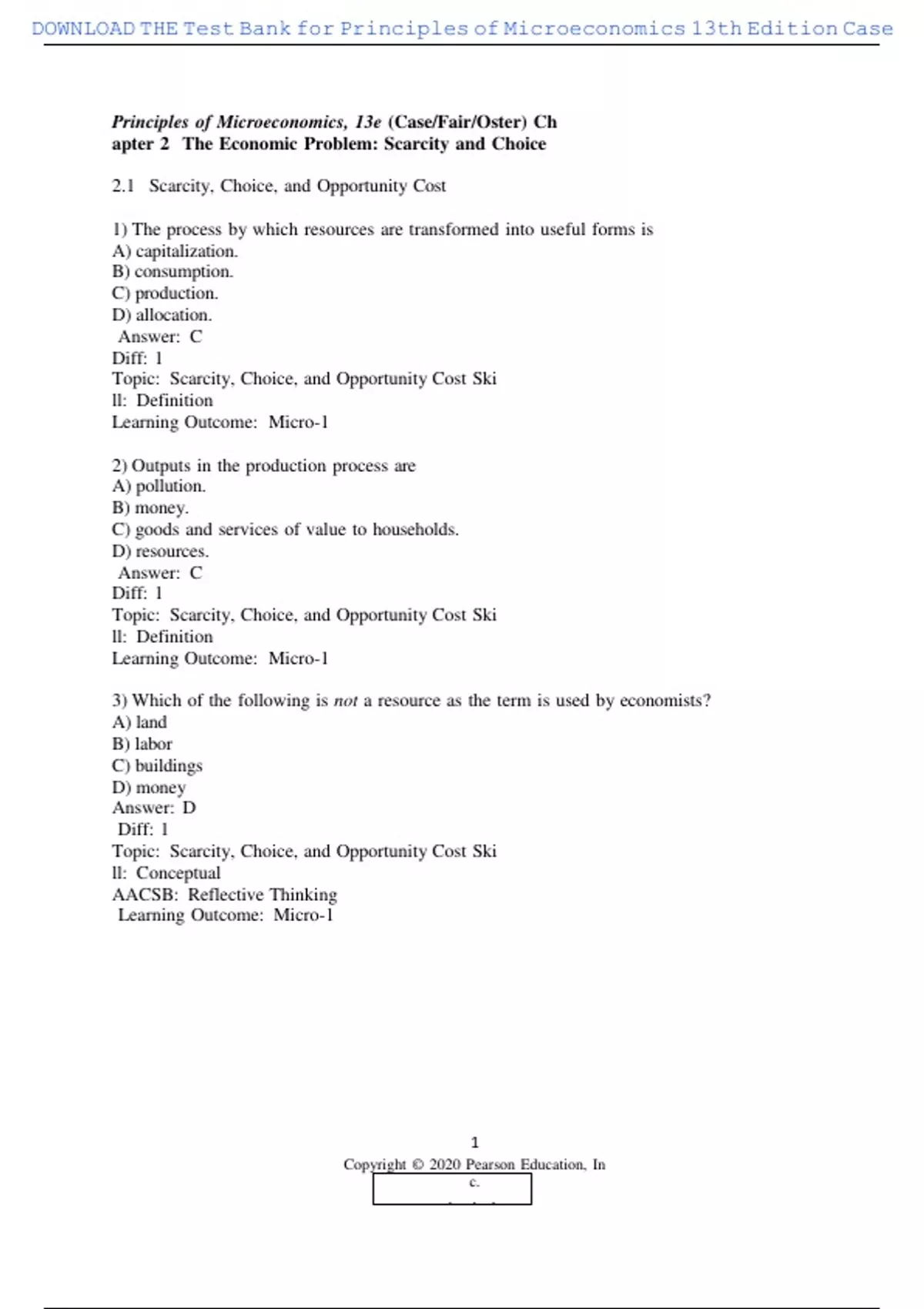 Principles of Microeconomics, 13e. test bank latest update 2024 ...