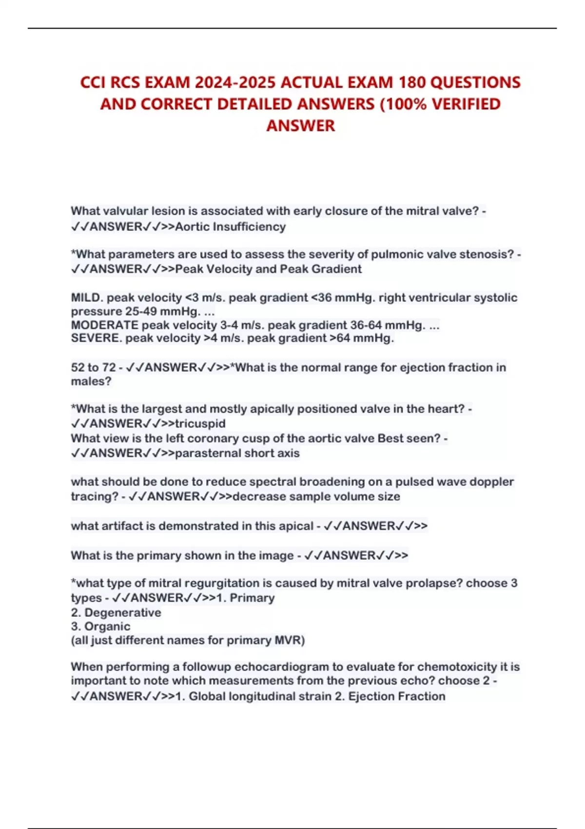 CCI RCS EXAM ACTUAL EXAM 180 QUESTIONS AND CORRECT DETAILED ANSWERS ...