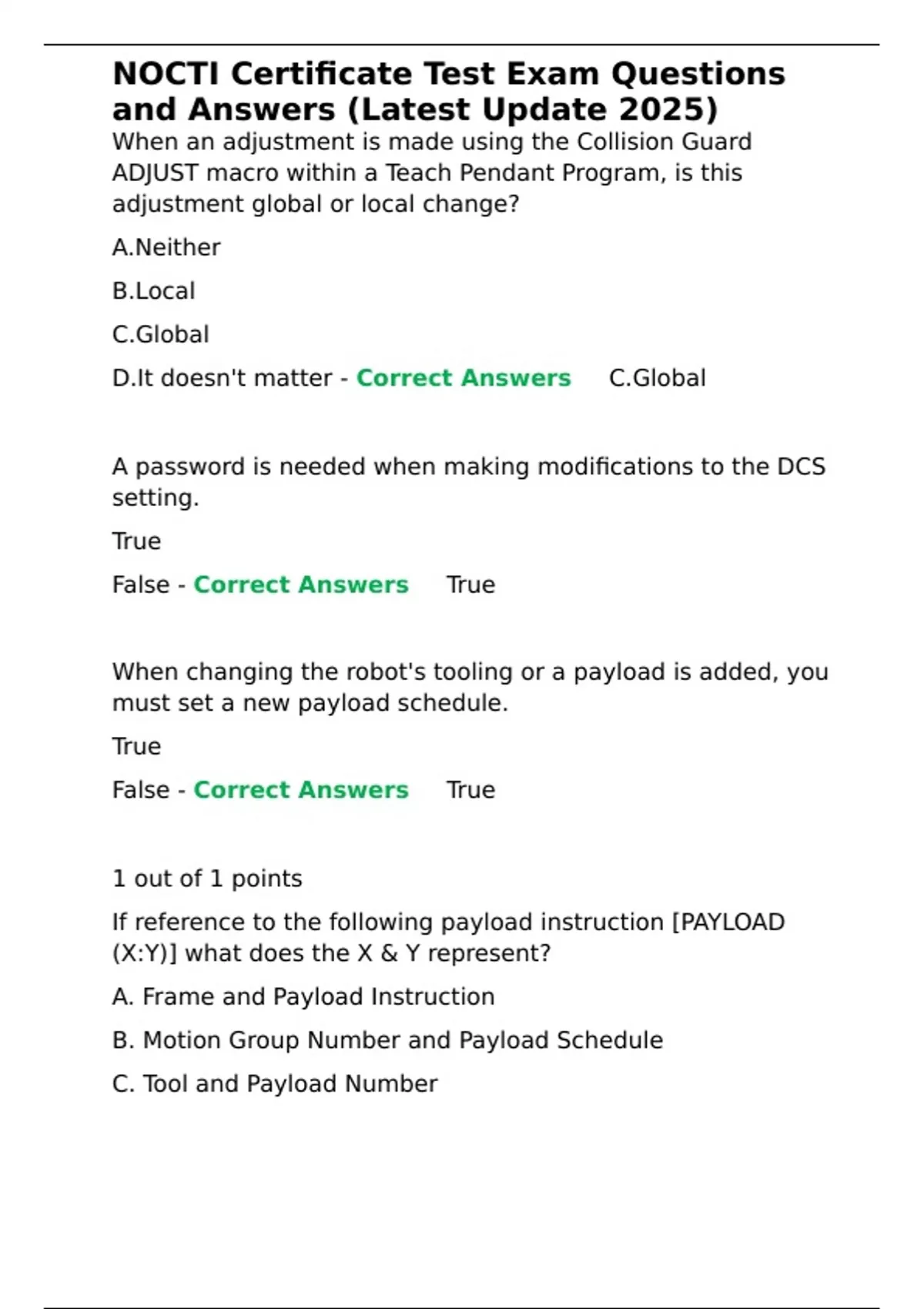 NOCTI Certificate Test Exam Questions and Answers (Latest Update 2025 ...