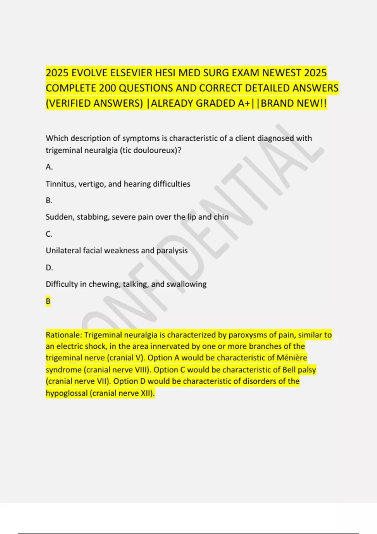 2025 EVOLVE ELSEVIER HESI MED SURG EXAM NEWEST 2025 COMPLETE 200 ...