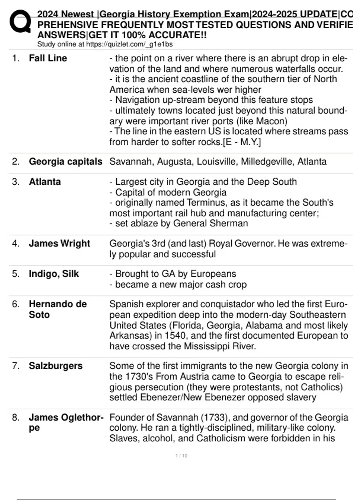 2024 Newest |Georgia History Exemption Exam| UPDATE|COM PREHENSIVE ...