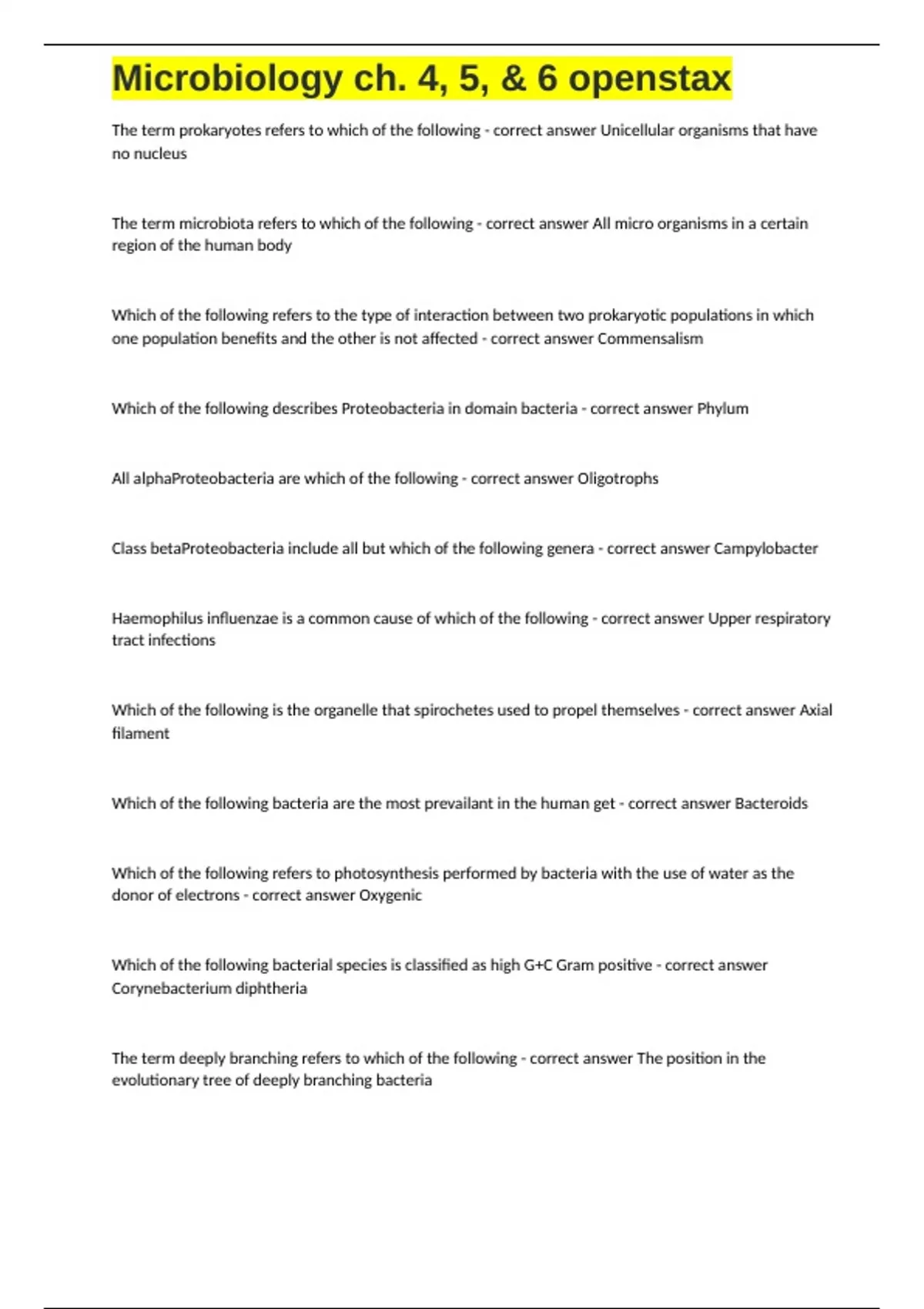 Microbiology ch. 4, 5, & 6 openstax Exam questions and answers 100% correct - OpenStax ...