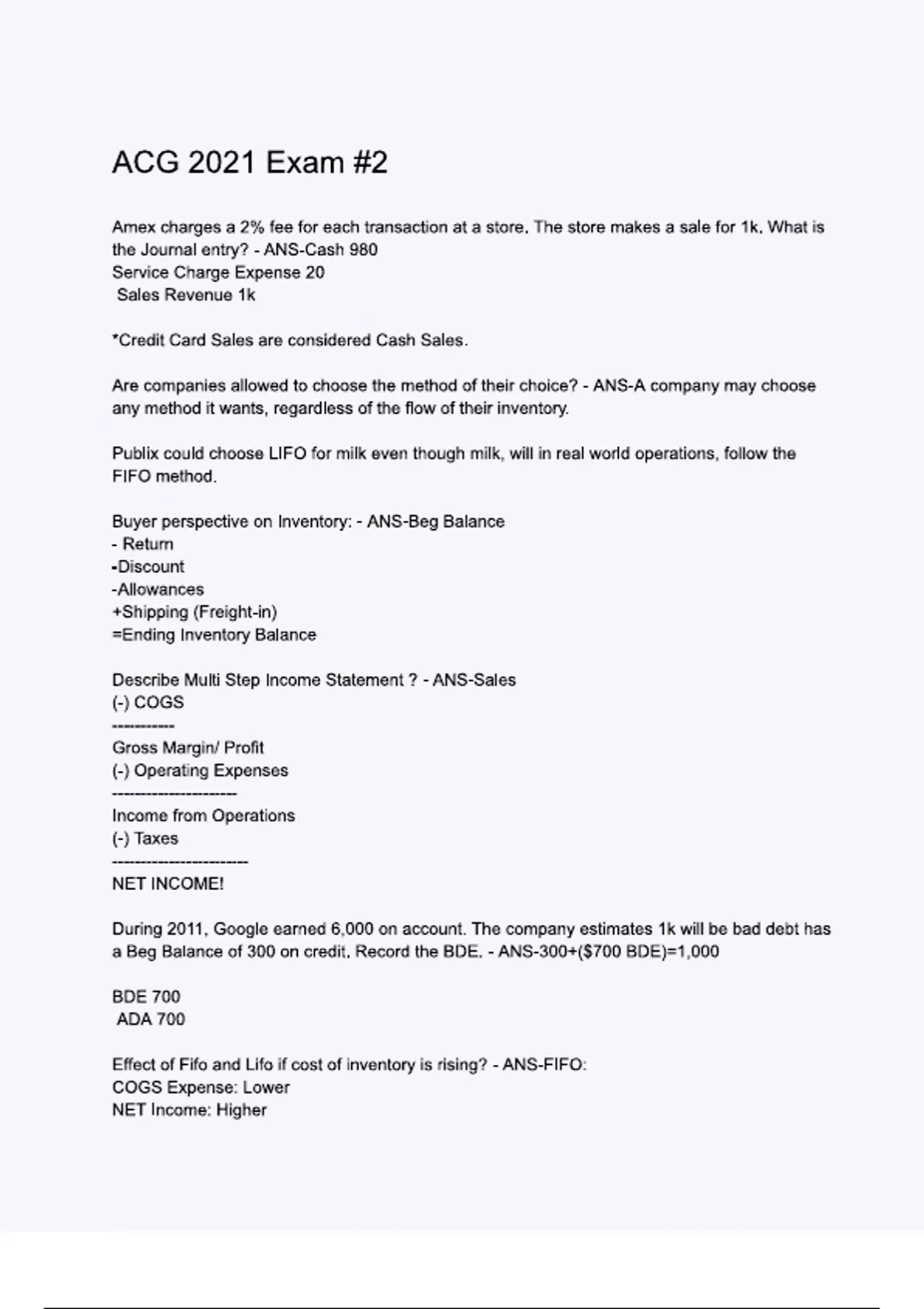 ACG 2021 Exam -2 (2024/ 2025) Questions and Answers |100% Verified Correct Answers | complete ...