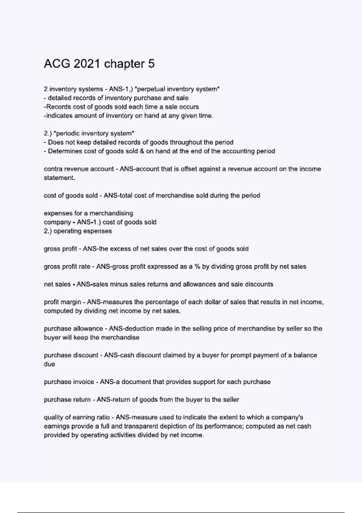 ACG 2021 chapter 5 (2024/ 2025) Questions and Answers |100% Verified Correct Answers | complete ...