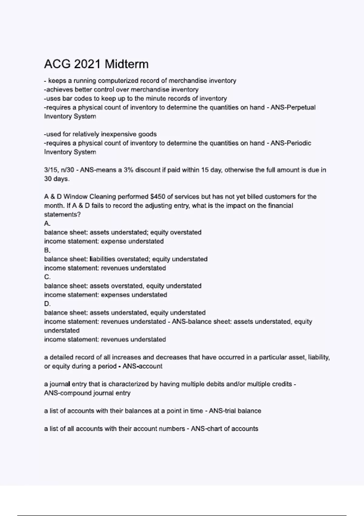 ACG 2021 Midterm (2024/ 2025) Questions and Answers |100% Verified Correct Answers | complete ...