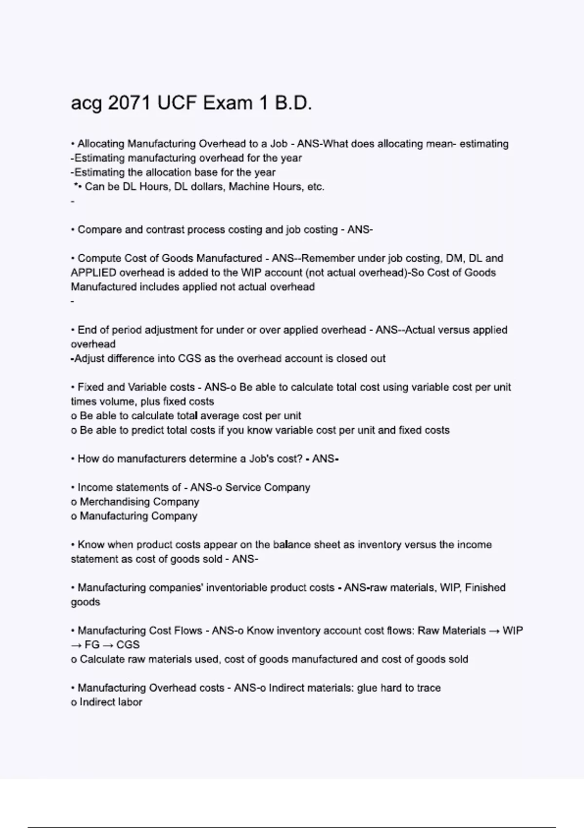 acg 2071 UCF Exam 1 B.D (2024/ 2025) Questions and Answers |100% ...