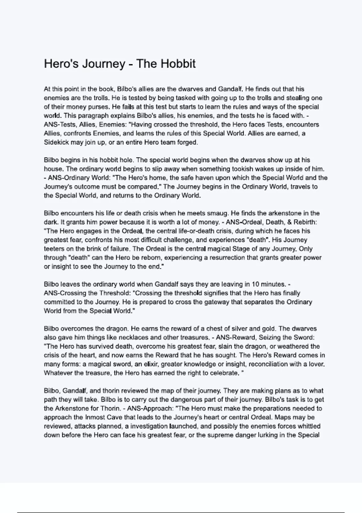 Hero-s Journey - The Hobbit Exam (Latest Update 2024 / 2025) Questions ...