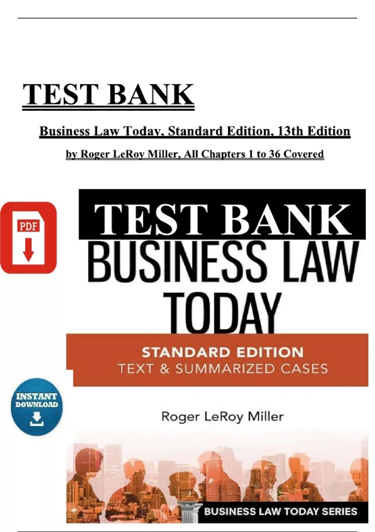 Complete Test Bank - Business Law Today, Standard: Text & Summarized ...