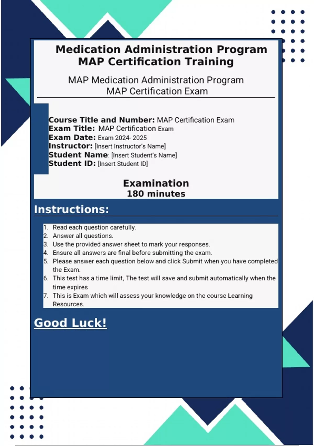 MAP Medication Administration Program MAP Certification Training MAP ...